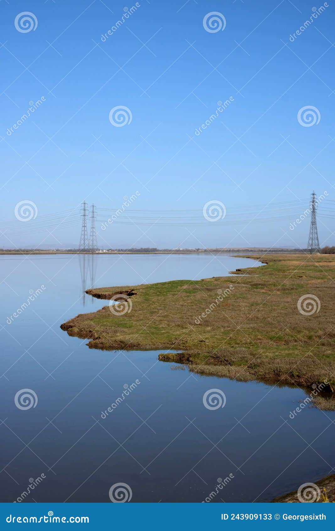 National Grid, Power Lines Over River Lune Stock Image - Image of ...