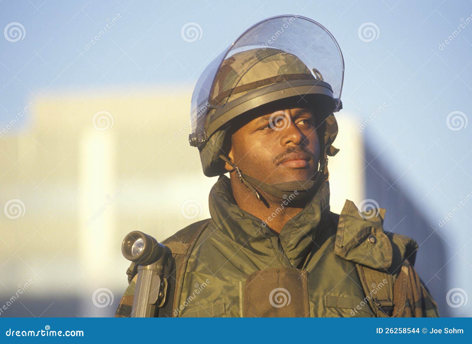 National Guardsman Patrolling After 1992 Riots, South Central Los ...