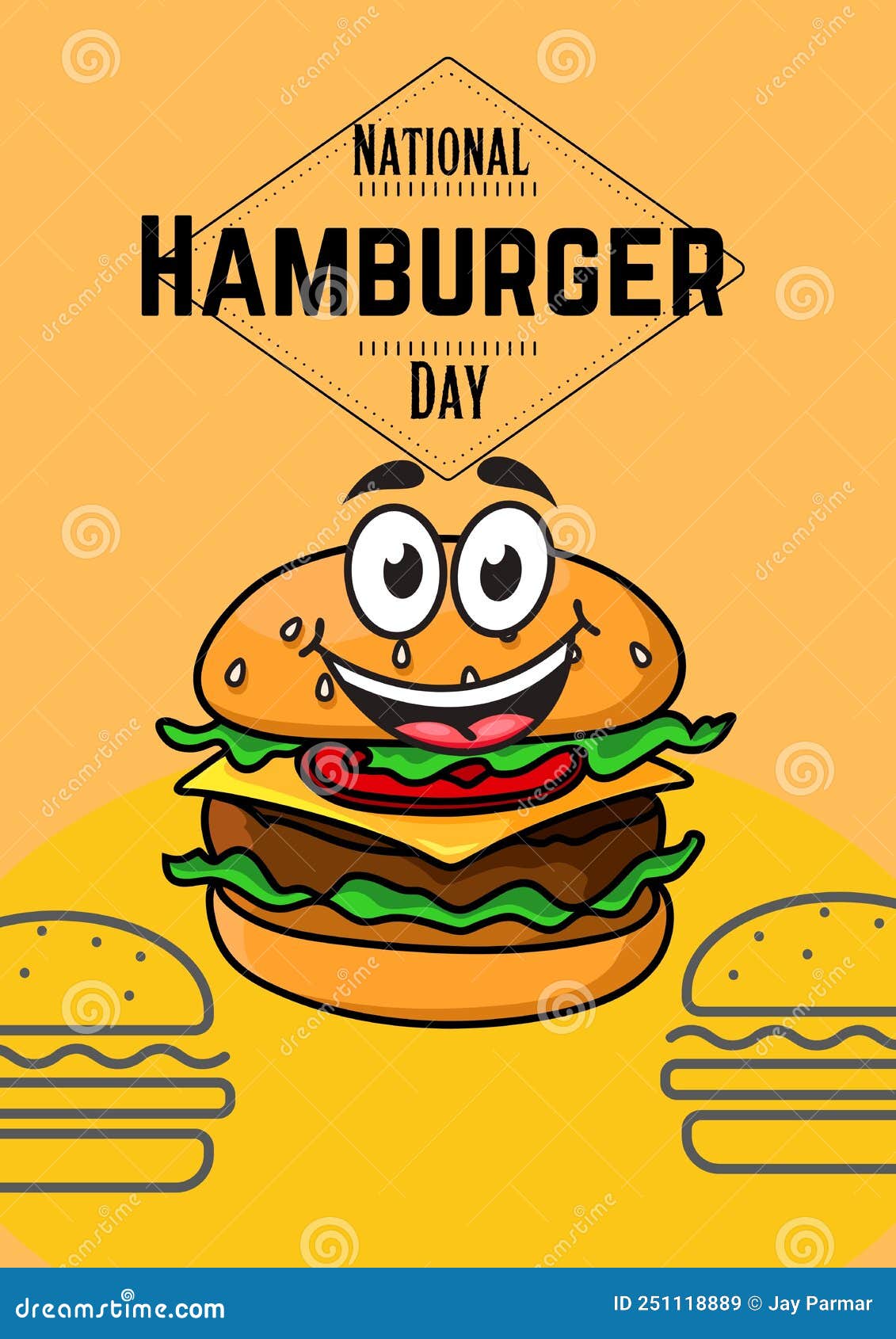 National Hamburger Day (Flyer Stock Illustration - Illustration of text ...