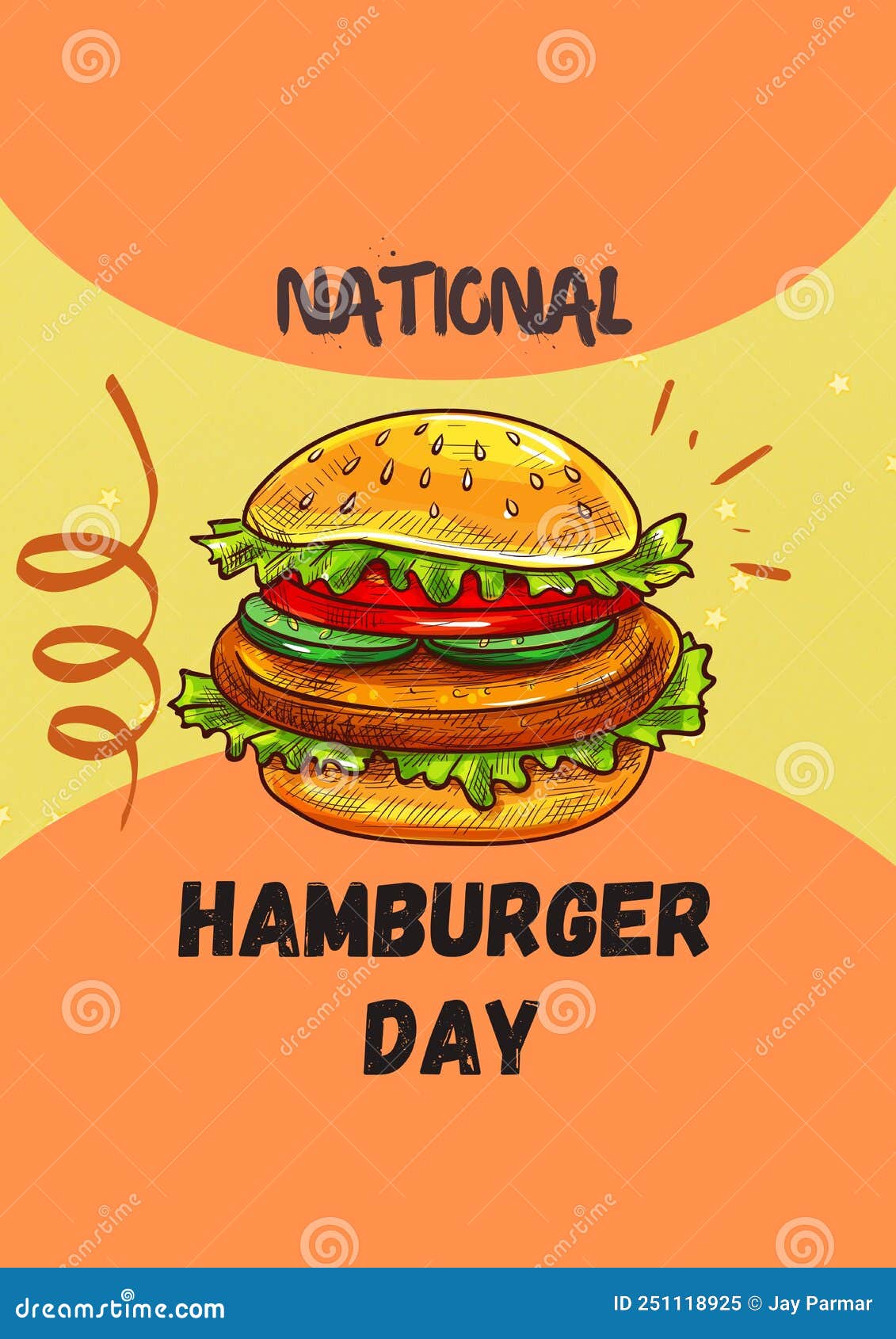 National Hamburger Day (Flyer Stock Illustration - Illustration of ...