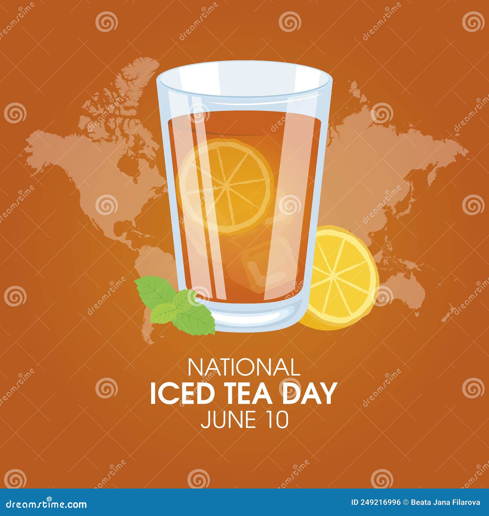 National Iced Tea Day Vector Stock Vector - Illustration of fresh ...