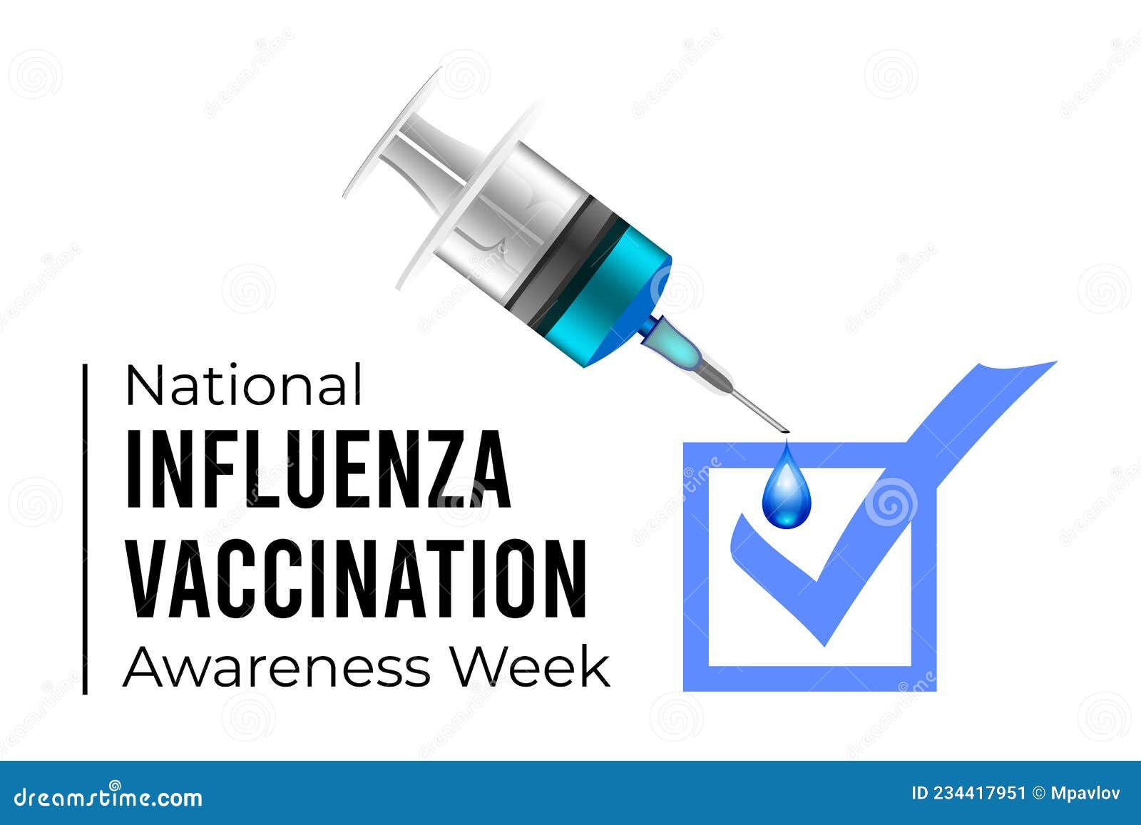 National Influenza Vaccination Week. Holiday Concept. Template For ...