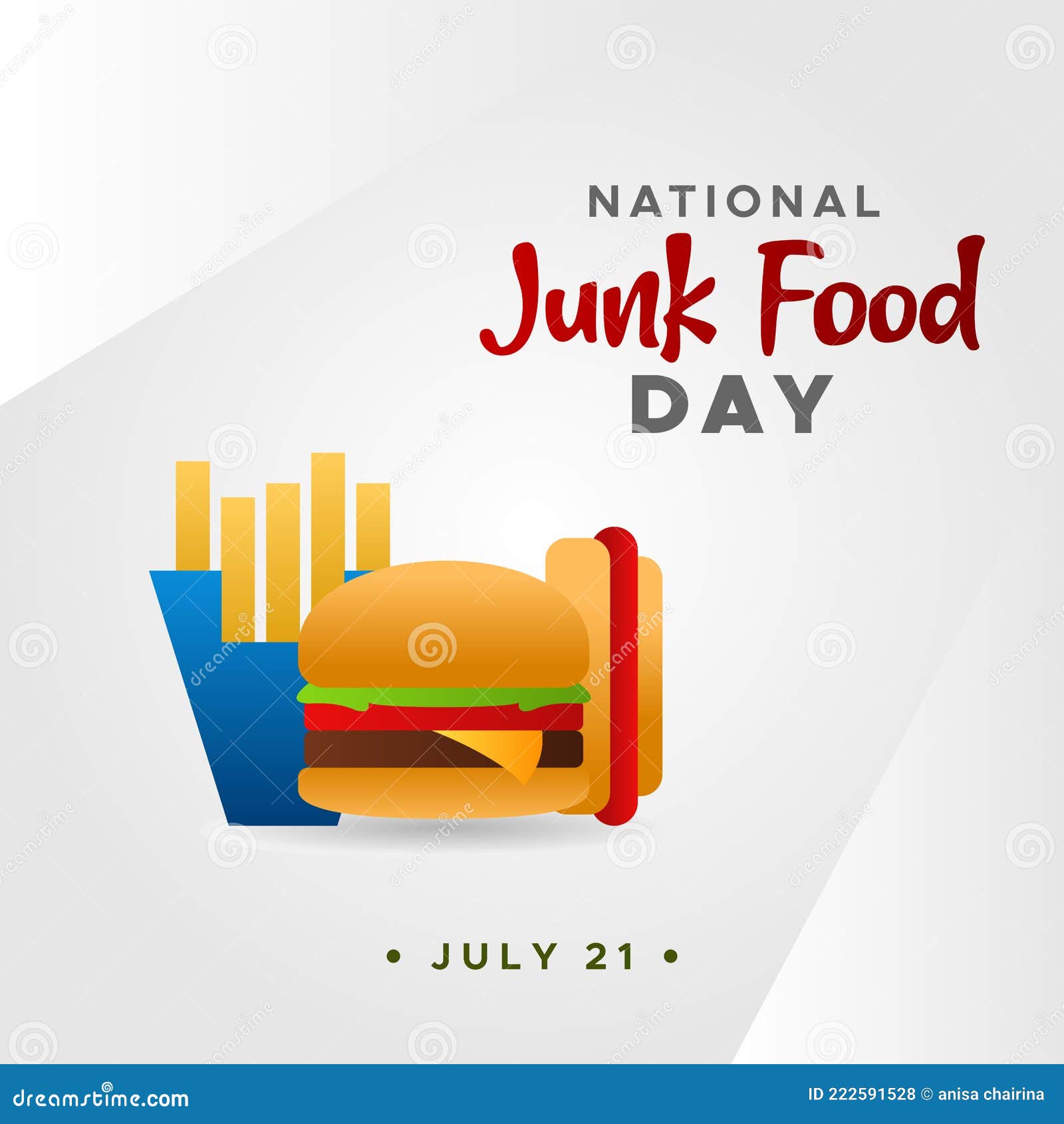 National Junk Food Day Background Design Cartoon Vector | CartoonDealer ...