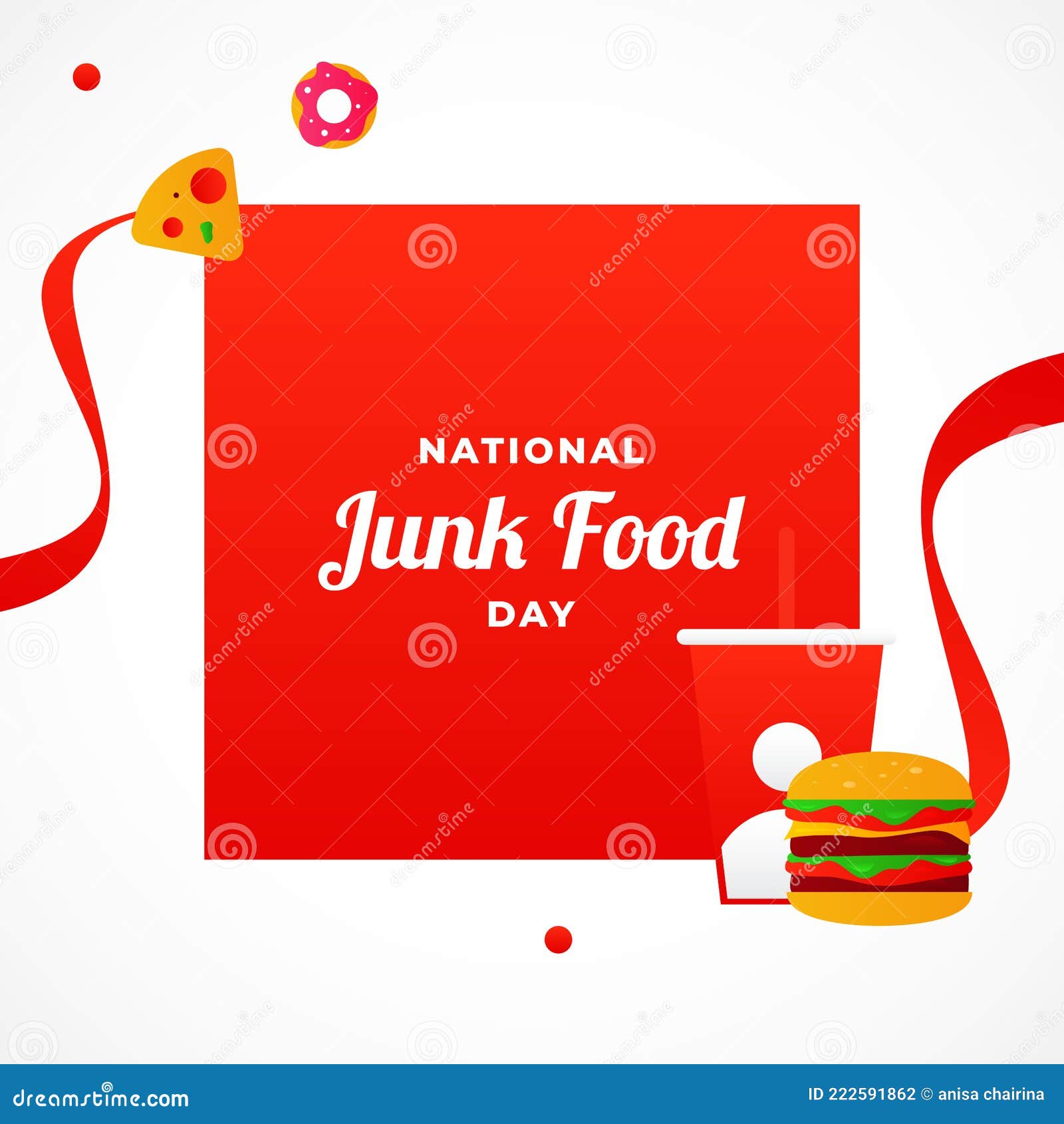 National Junk Food Day Background Design Stock Vector - Illustration of ...