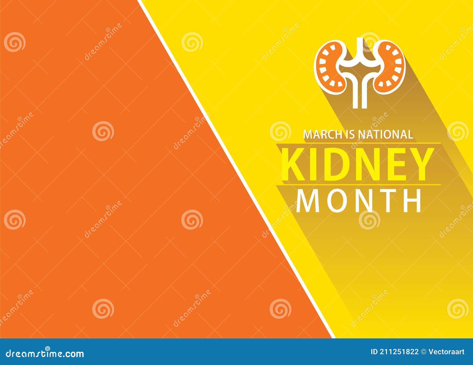 National Kidney Month Vector Illustration In Flat Cartoon Style ...