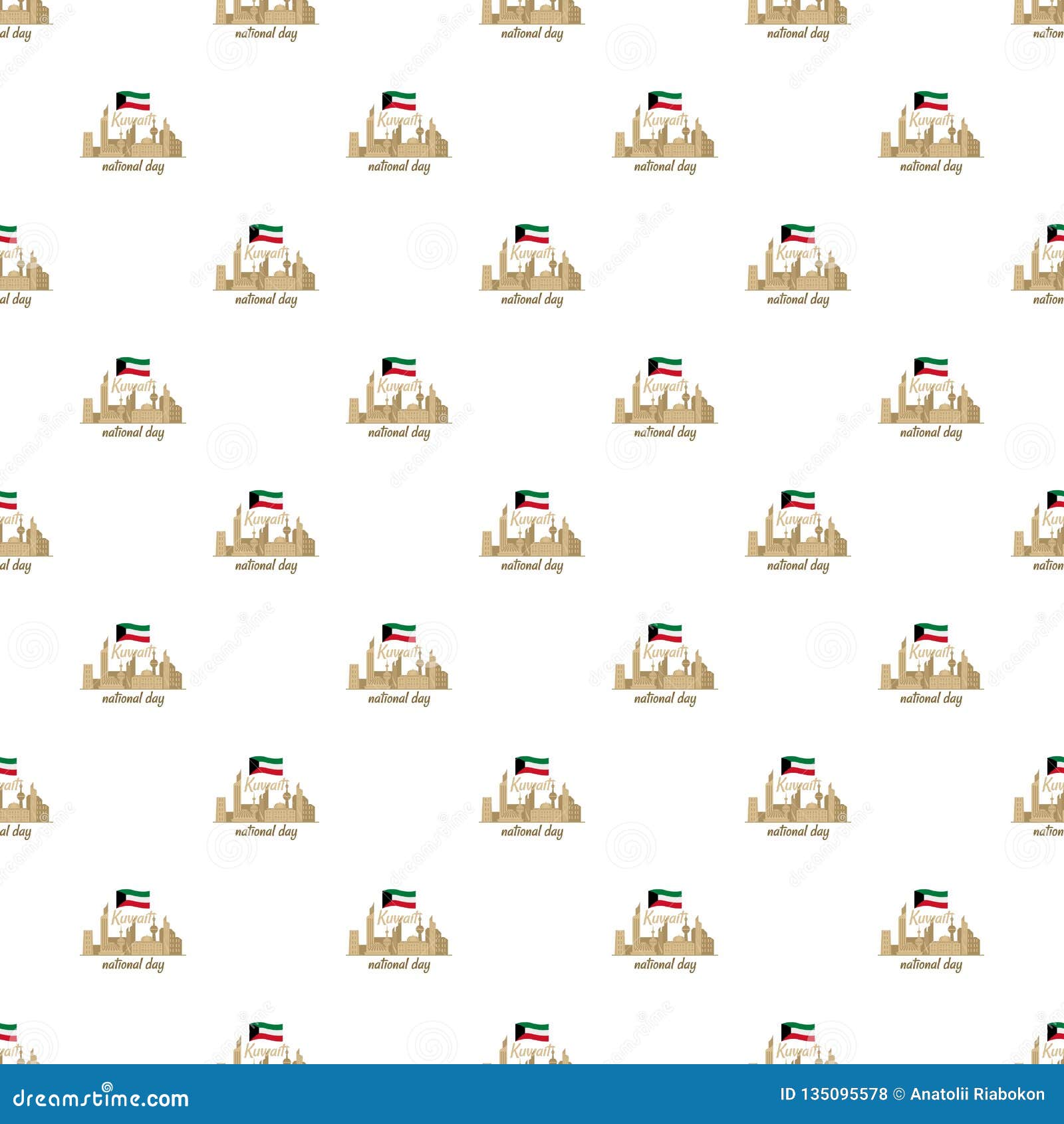 National Kuwait Day Background, Flat Style Stock Vector - Illustration ...