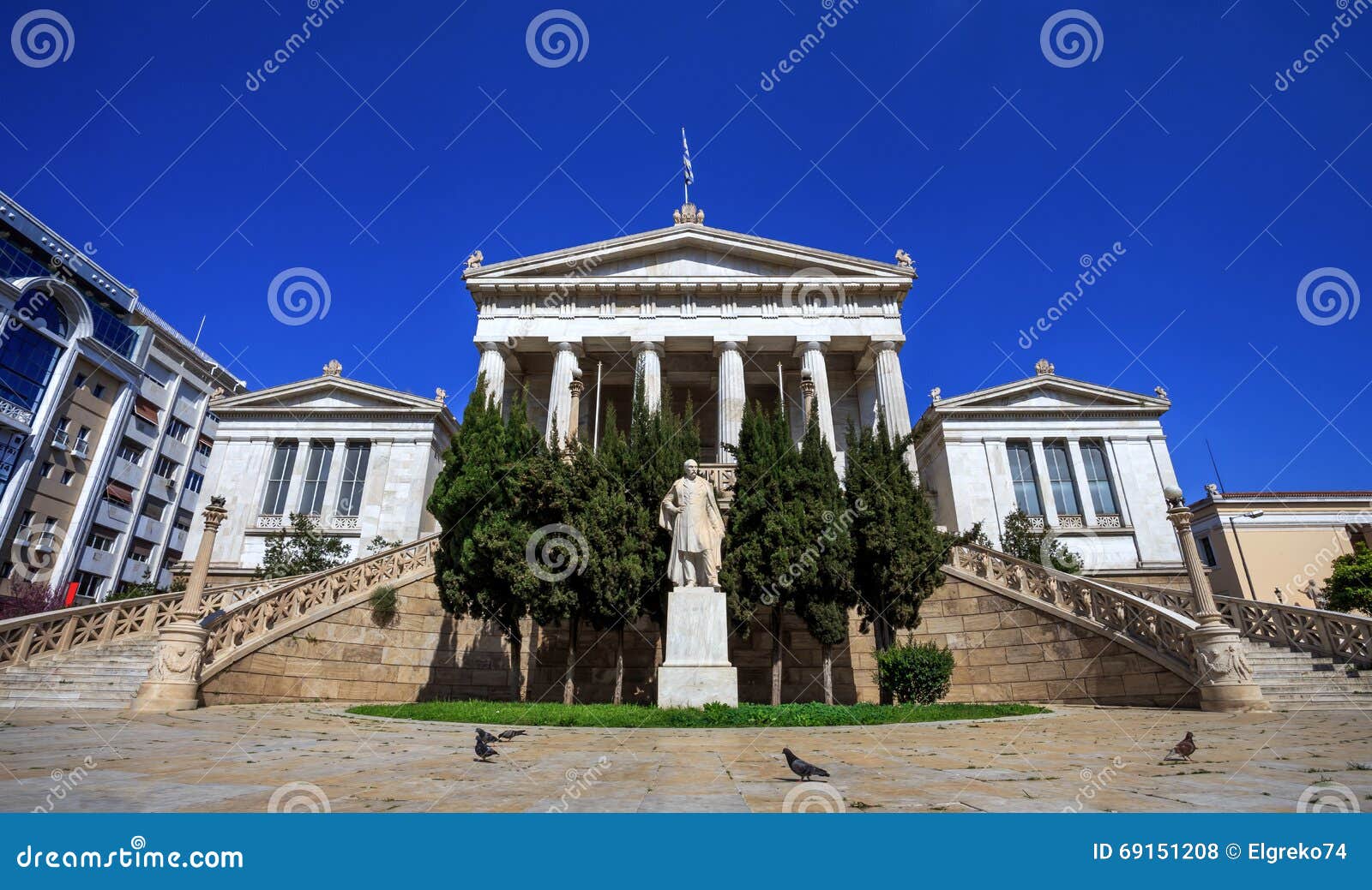 National Library in Athens, Greece Stock Photo - Image of renaissance ...