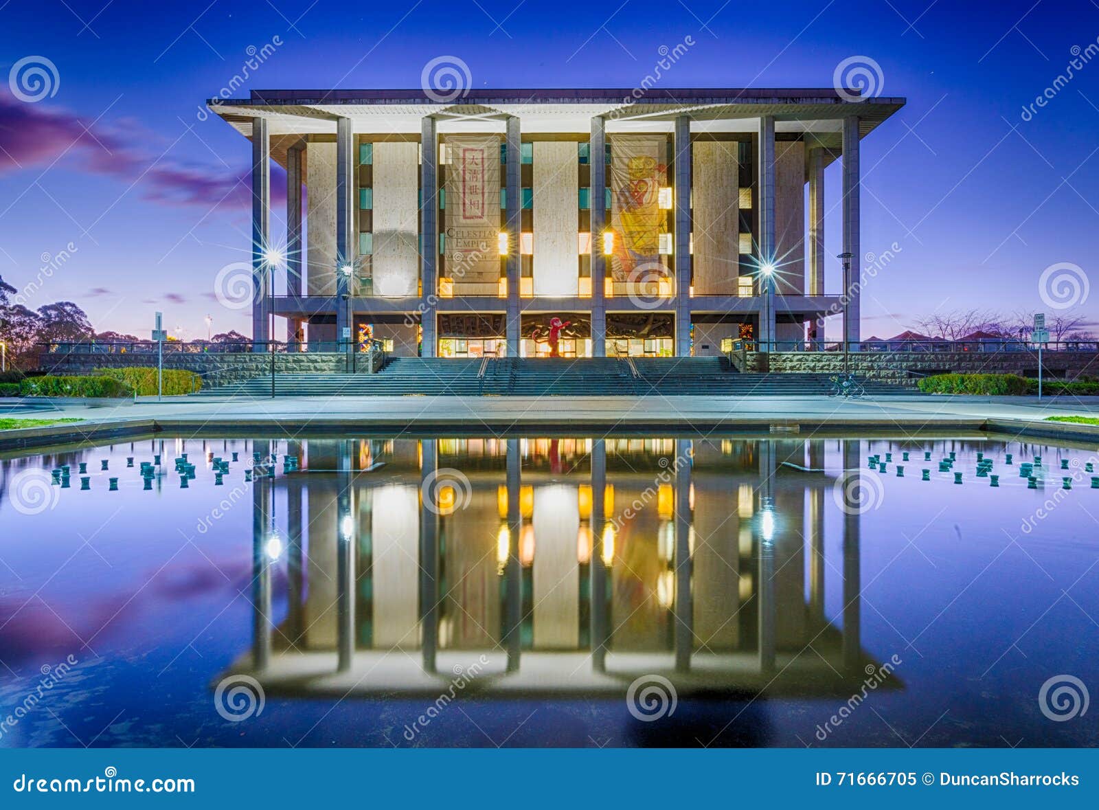 National Library of Australia, Canberra - at Dusk Editorial Image ...