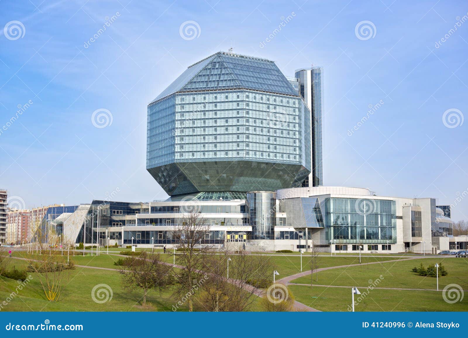 National Library of Belarus in Minsk Stock Photo - Image of glass ...