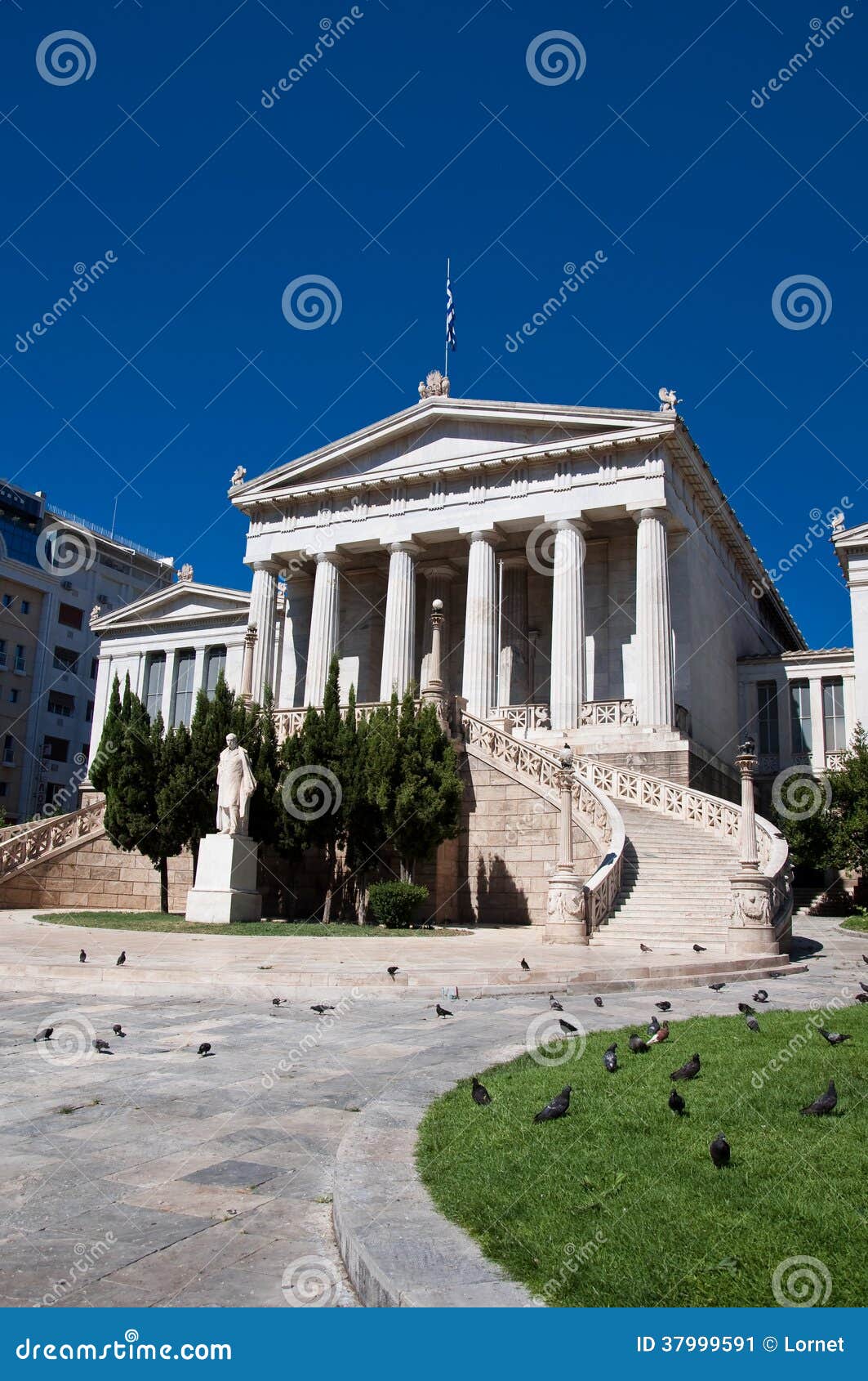The National Library of Greece. Athens. Stock Image - Image of ionic ...