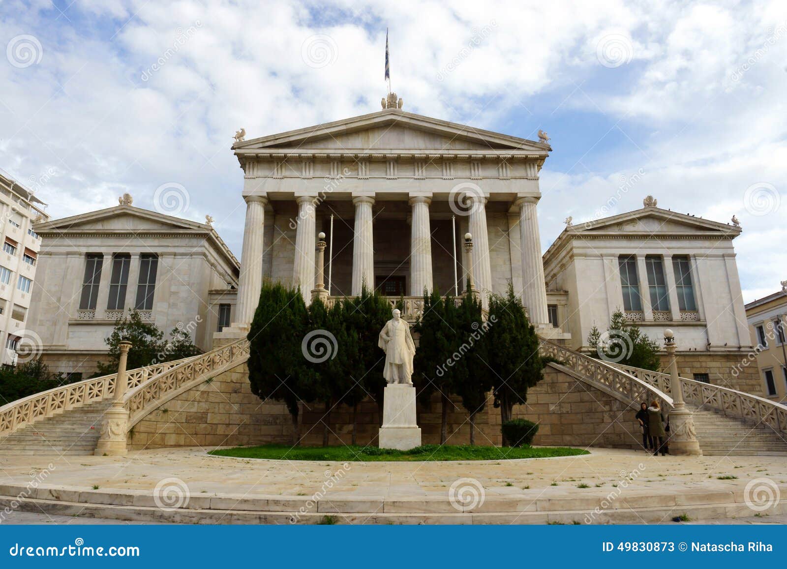 The National Library of Greece Editorial Stock Photo - Image of facade ...