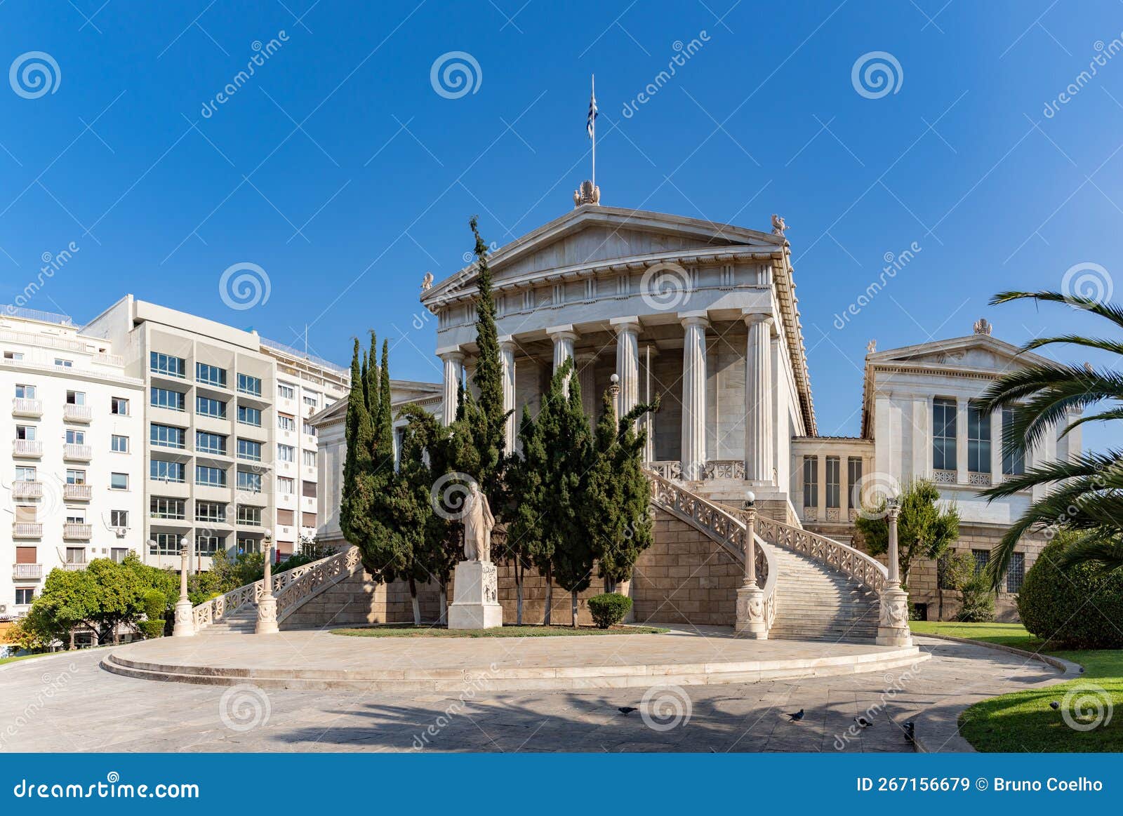 National Library of Greece editorial stock image. Image of athens ...