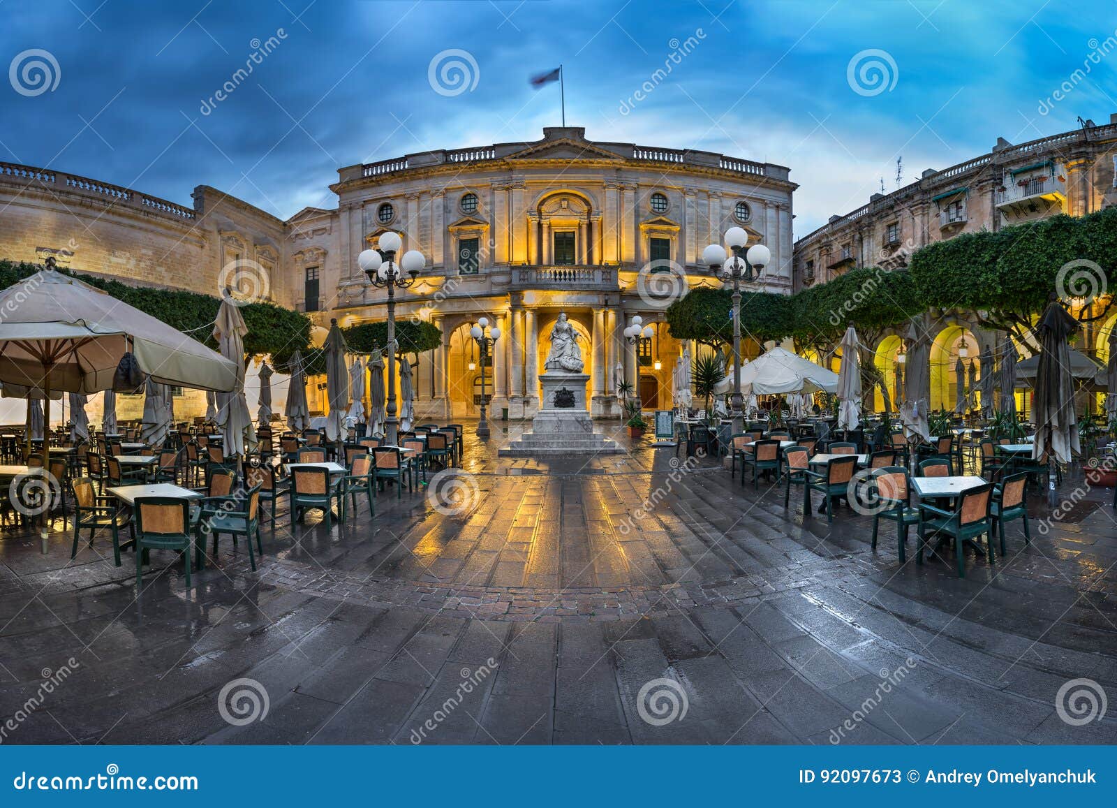 National Library of Malta in the Morning, Valletta, Malta Stock Image ...