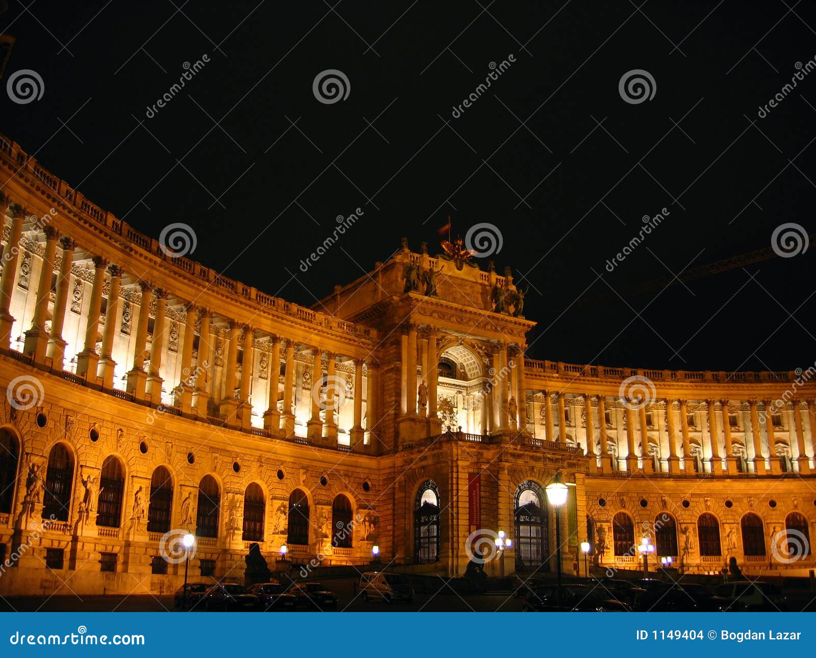 National Library Night, Vienna Stock Photo - Image of austria, complex ...