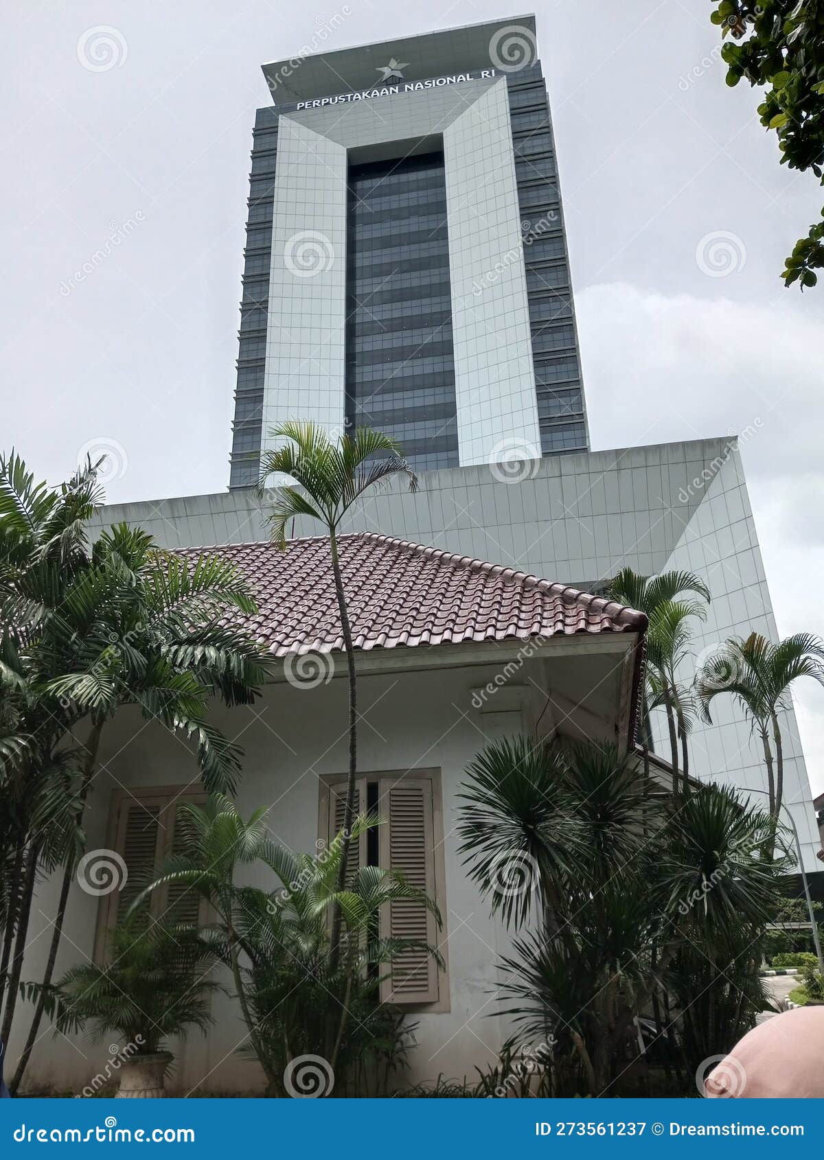 National Library Republic of Indonesia with a Beautiful Sky Editorial ...