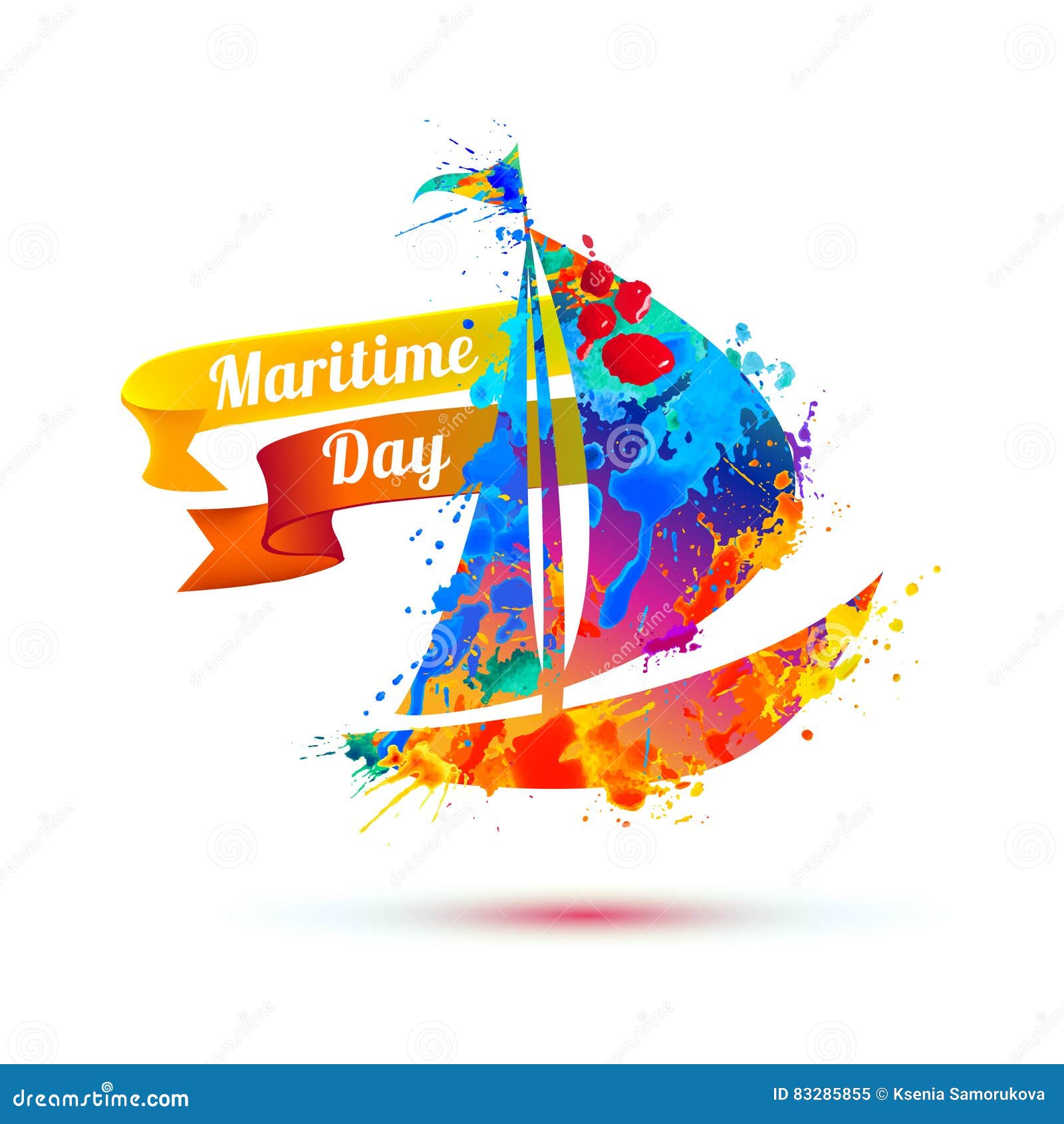 National Maritime Day. Splash Paint Stock Vector - Illustration of ...
