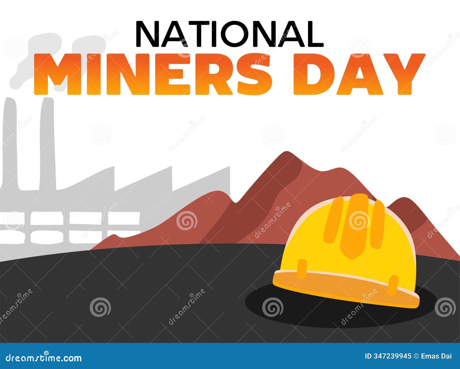 National Miners Day with Mining Tools Stock Illustration - Illustration ...