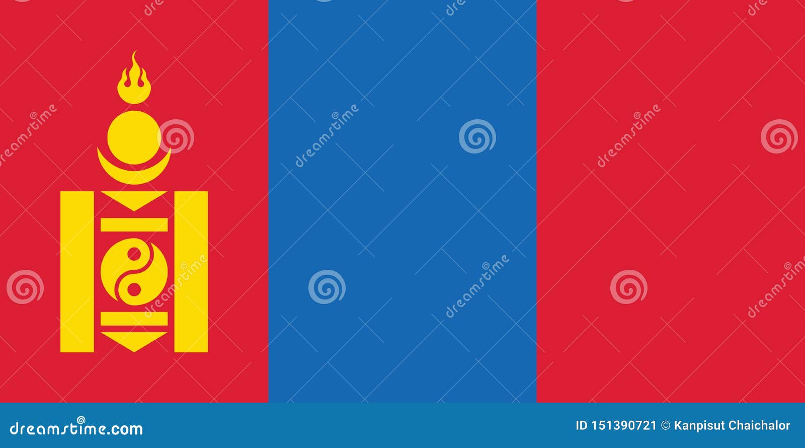 National Mongolia Flag, Official Colors and Proportion Correctly ...