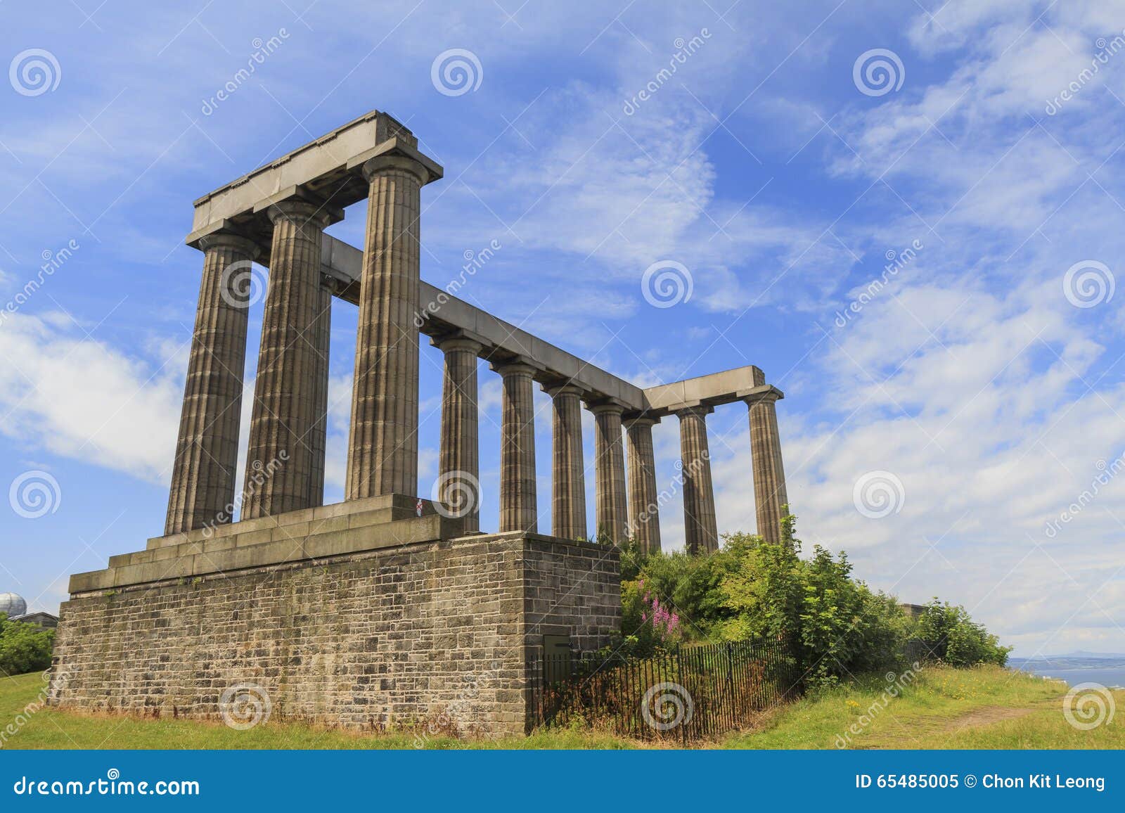National Monument of Scotland and Blue Sky Stock Image - Image of ...
