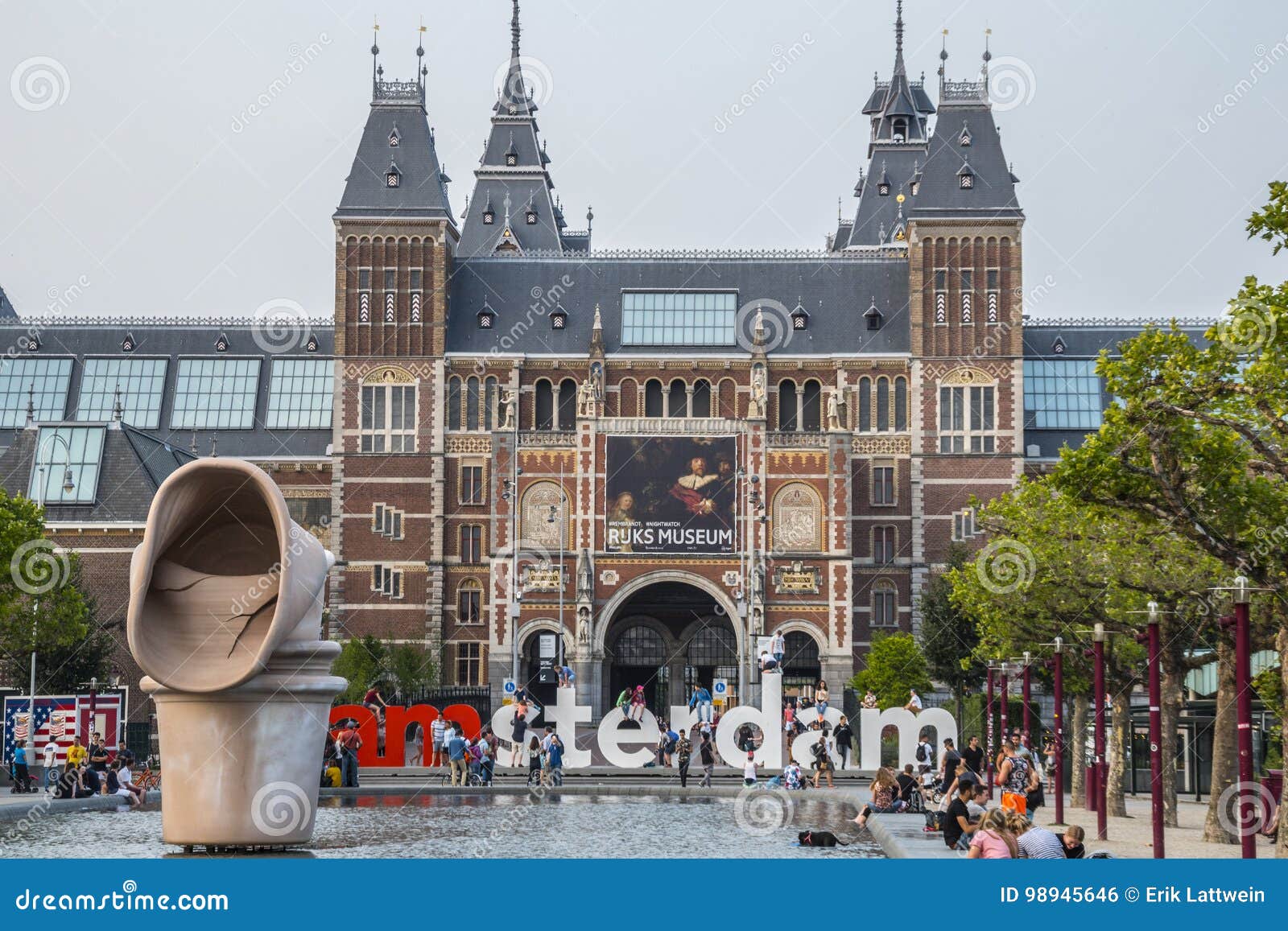 National Museum in Amsterdam Located at Museum Square - AMSTERDAM - the NETHERLANDS - JULY 20 ...