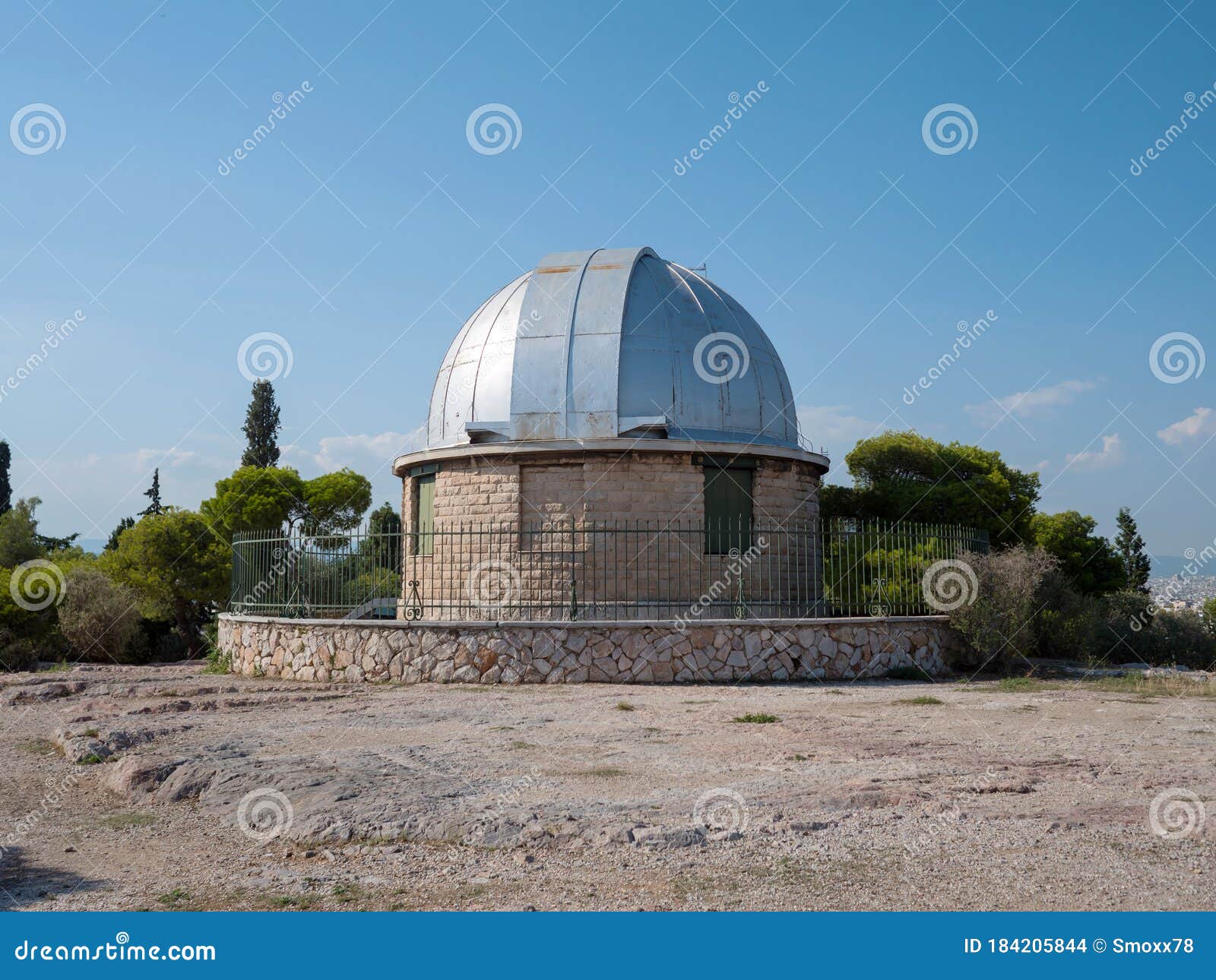 The National Observatory in Athens Stock Photo - Image of pnyka, hill ...