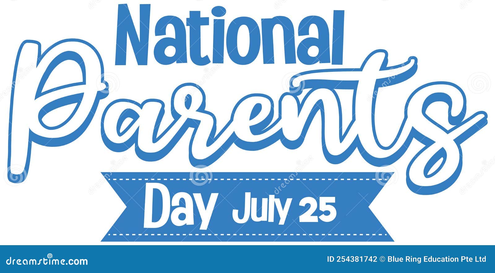 National Parents Day on 25th July Stock Vector - Illustration of sign ...