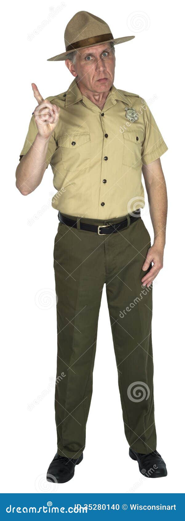 National Park Service Forest Ranger Stern Isolated Foto de archivo ...