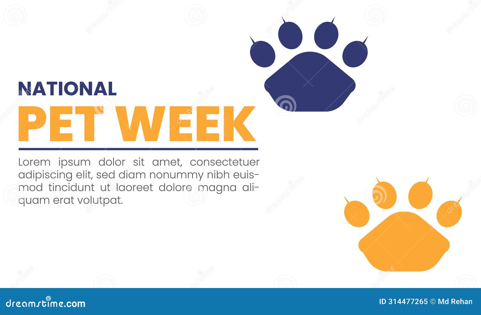 National Pet Week World Paw of the Month of Week. Stock Vector ...