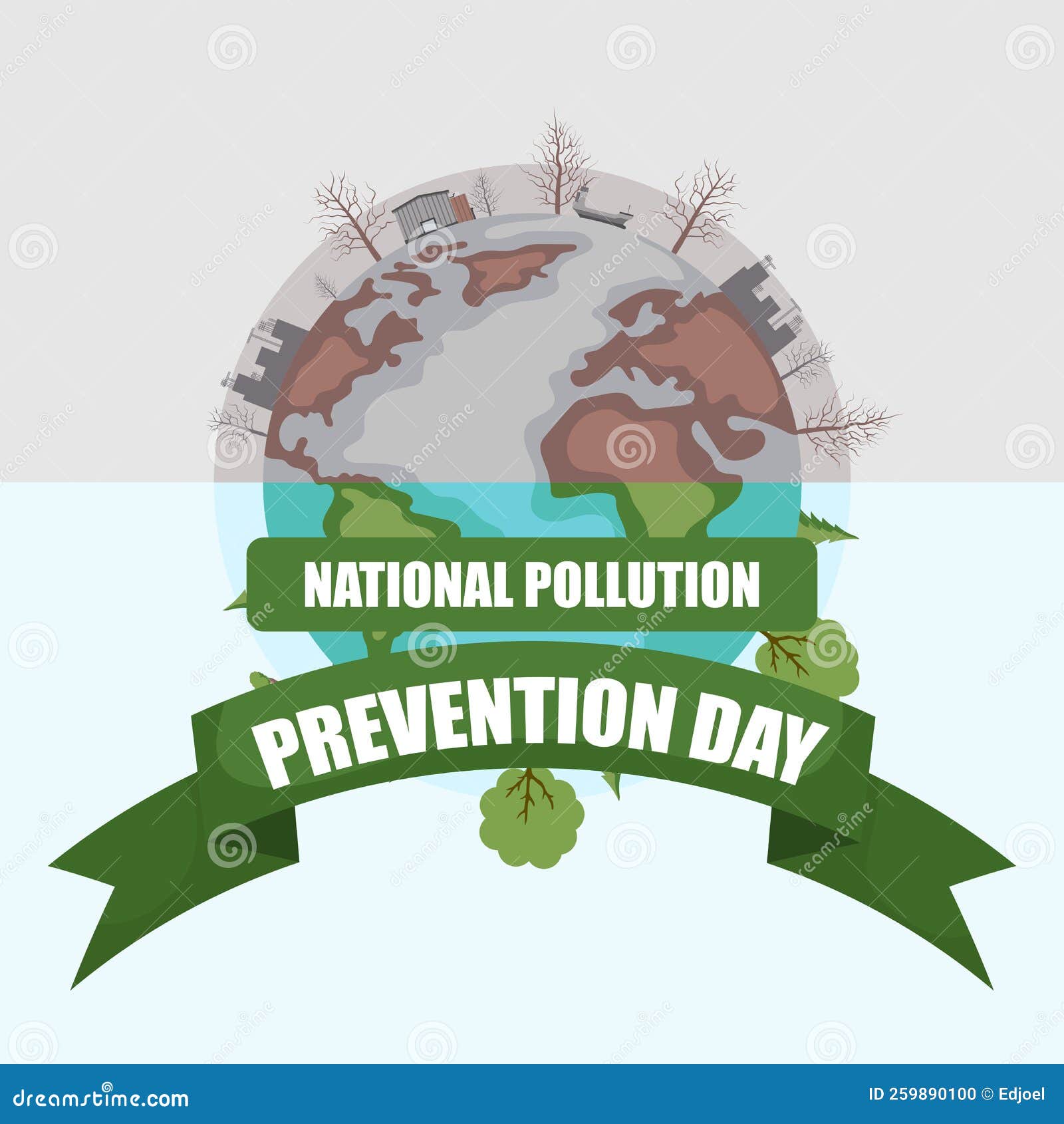 National Pollution Prevention Day Design with Polluted Planet Earth ...