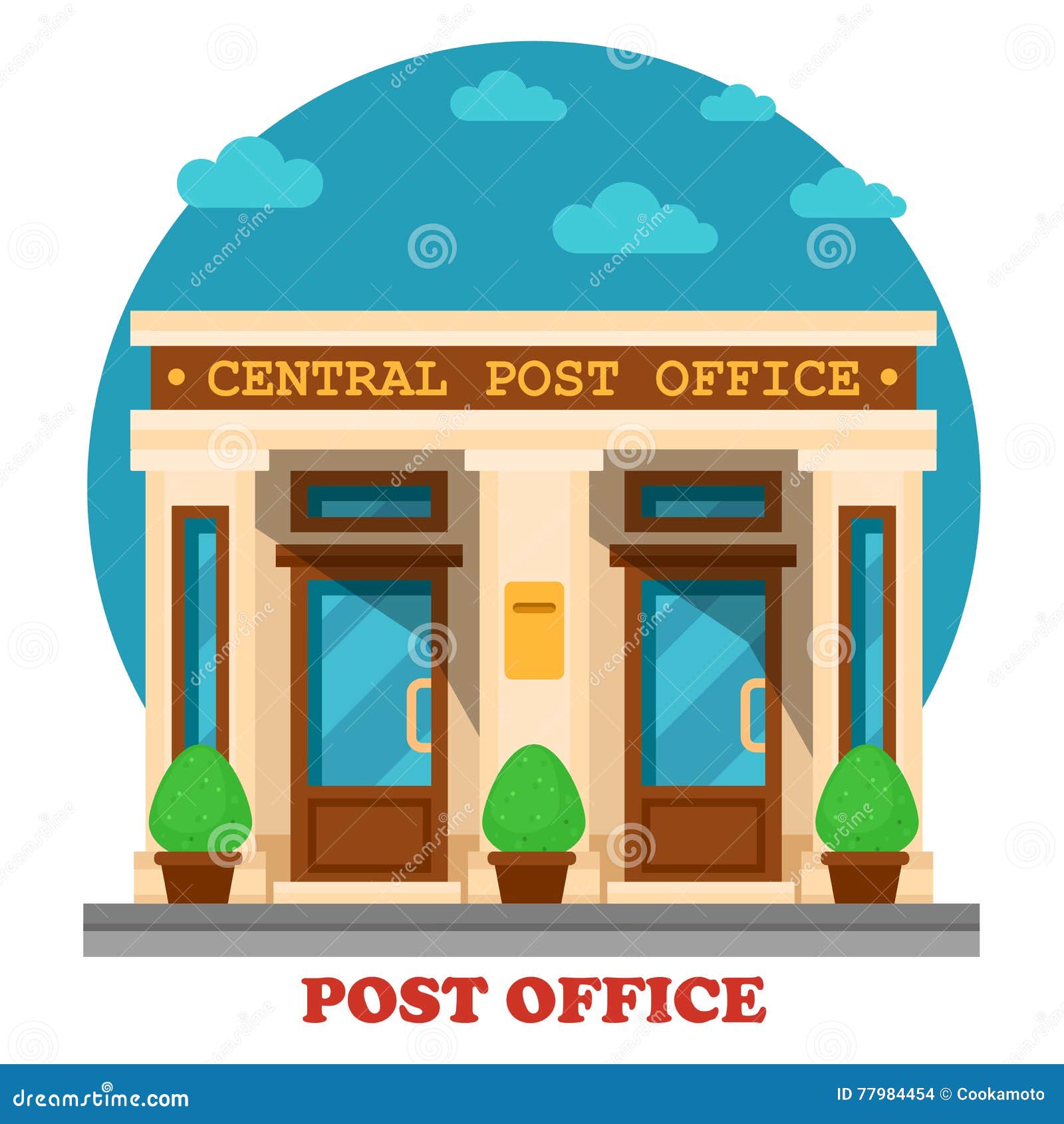 National Post Office for Mail Services Stock Vector - Illustration of ...