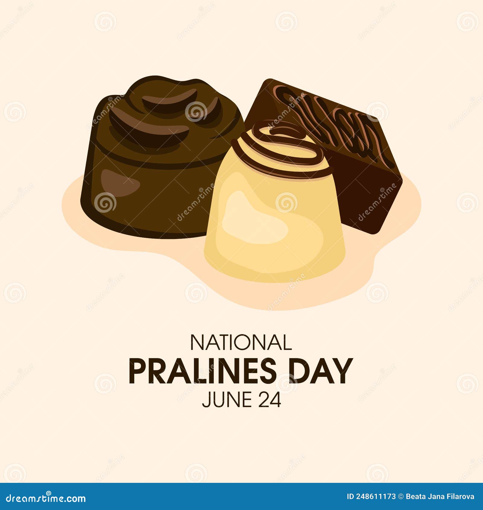 National Pralines Day Vector Stock Vector - Illustration of assorted ...