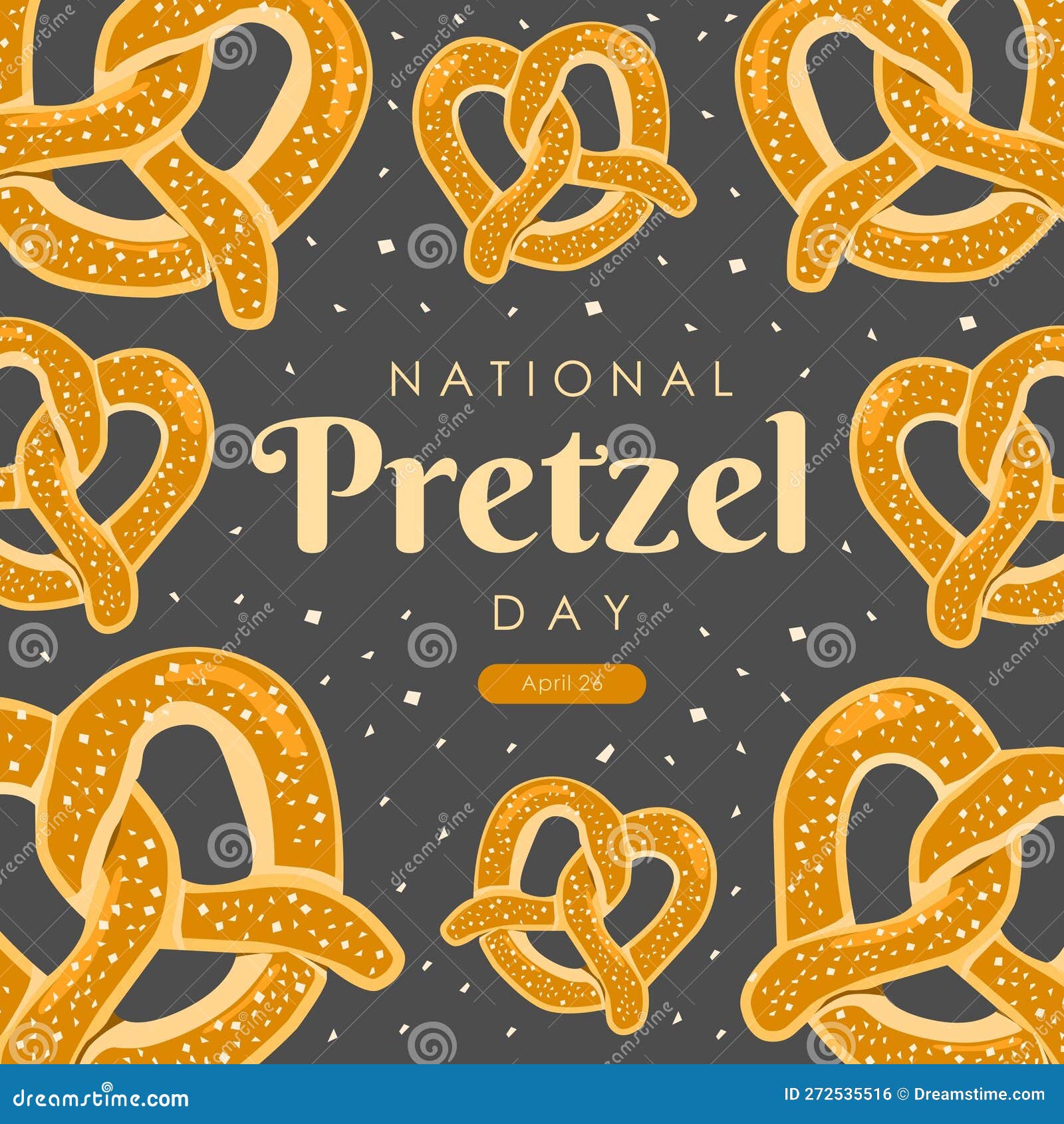 National Pretzel Day Pattern Template Stock Vector - Illustration of bread, traditional: 272535516