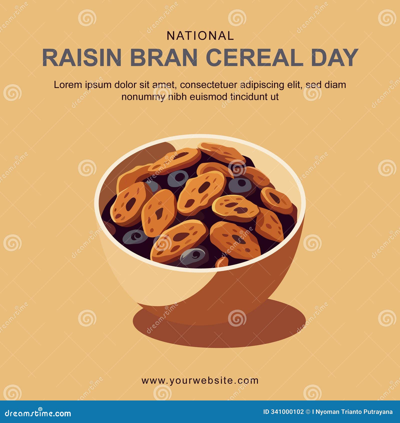 National Raisin Bran Cereal Day, Idea For Poster, Banner, Flyer ...