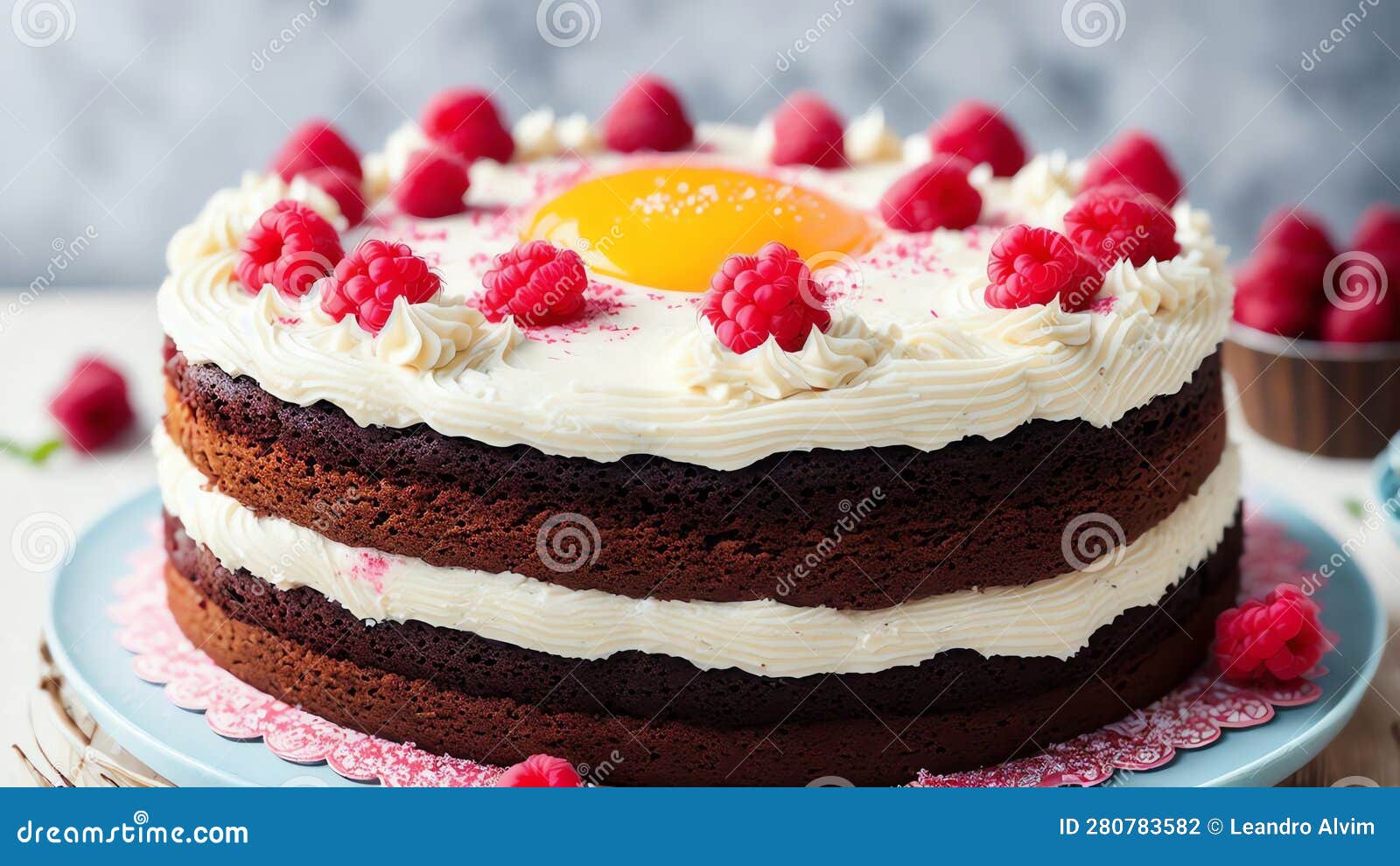 National Raspberry Cake Day Delight.AI Generated Stock Photo - Image of ...