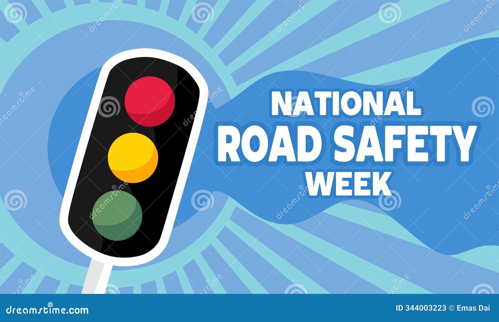 National Road Safety Week with Traffic Lights Stock Vector ...