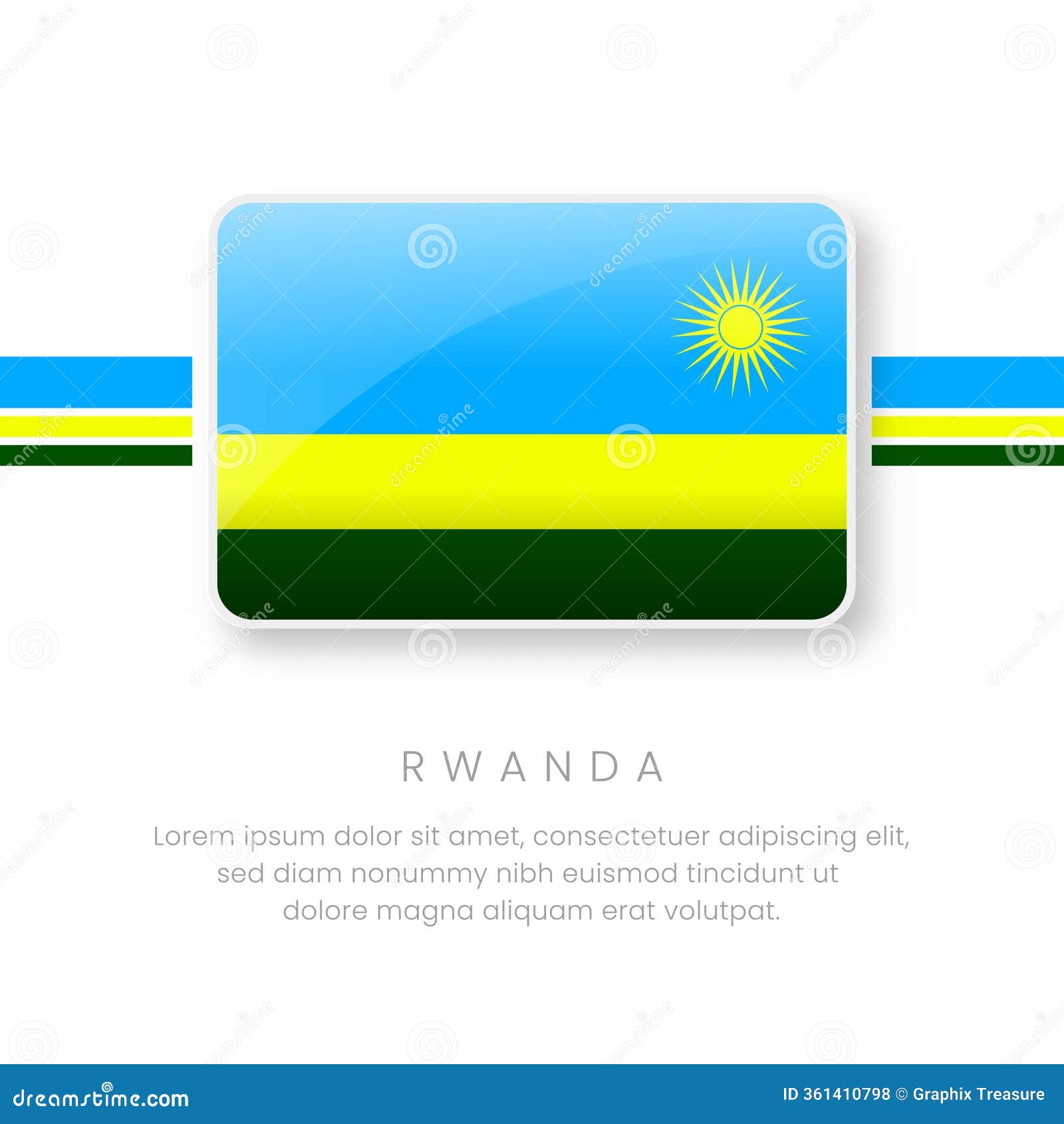 National Map Of RWANDA Inside African Continent Cartoon Vector ...