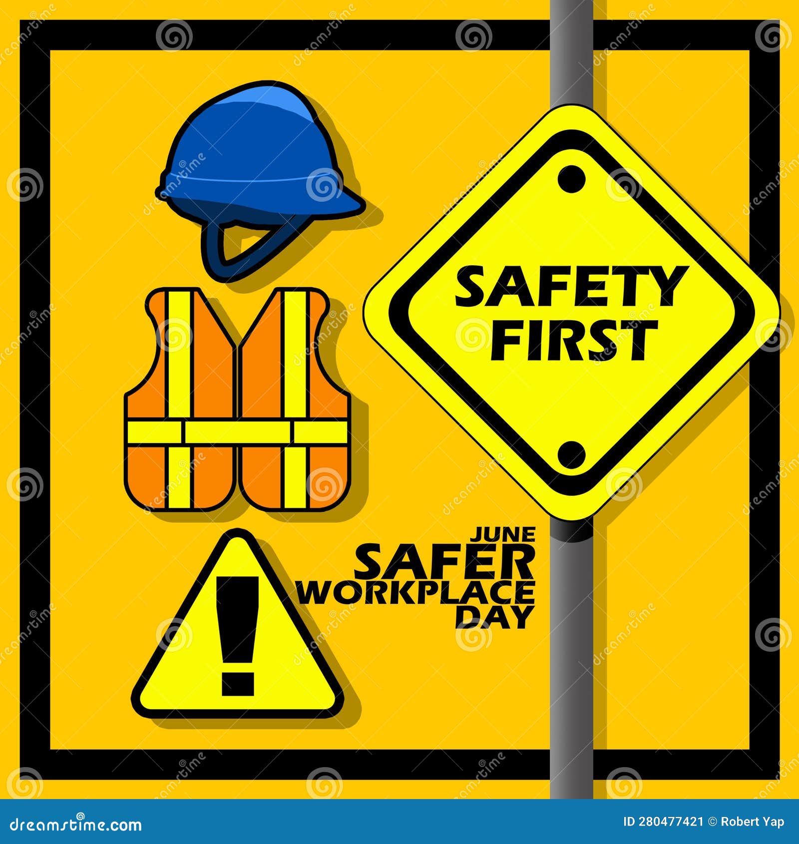 National Safer Workplace Day For A Safer Workplace Cartoon Vector ...
