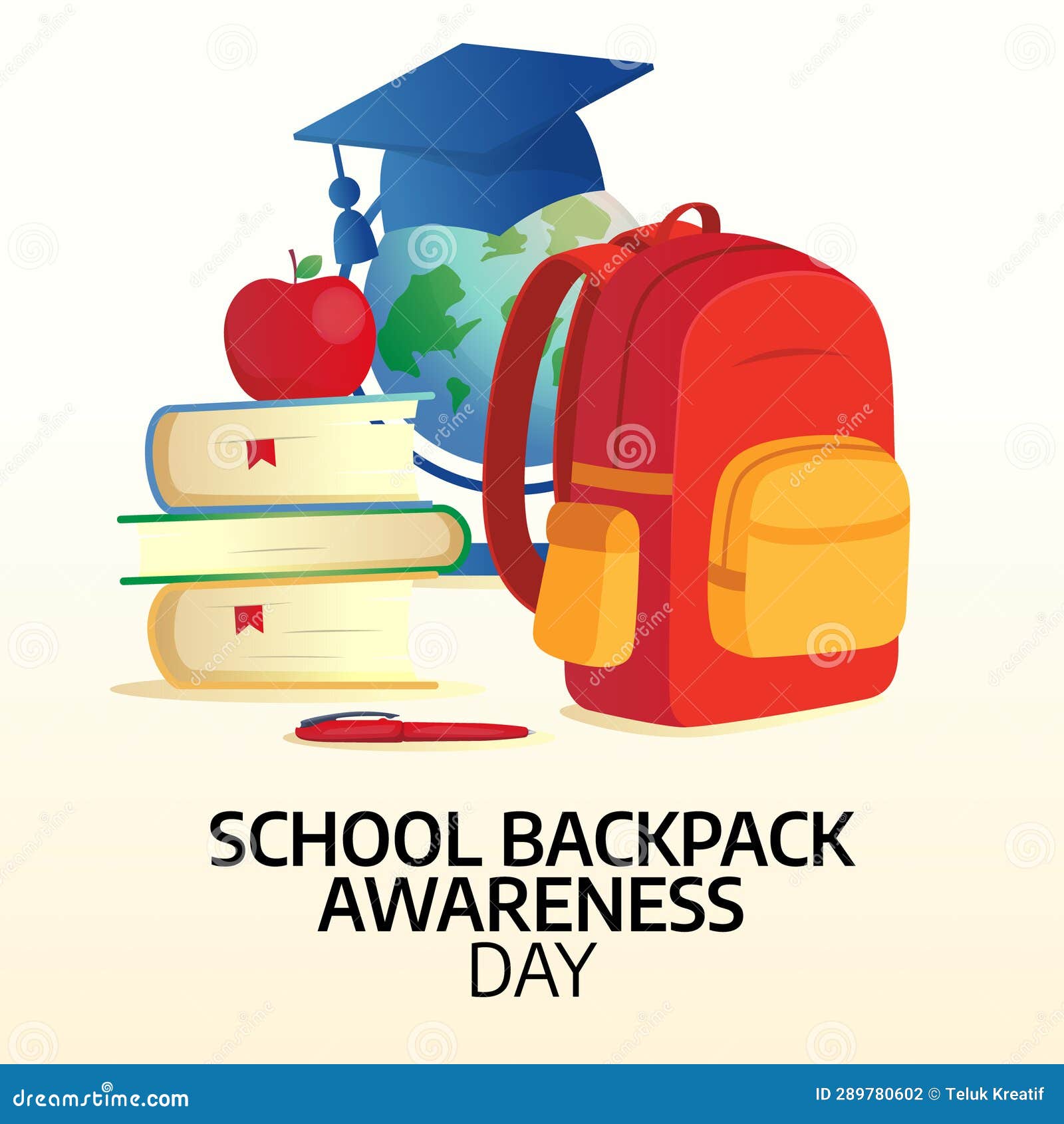 National School Backpack Awareness Day Design Template Good for ...