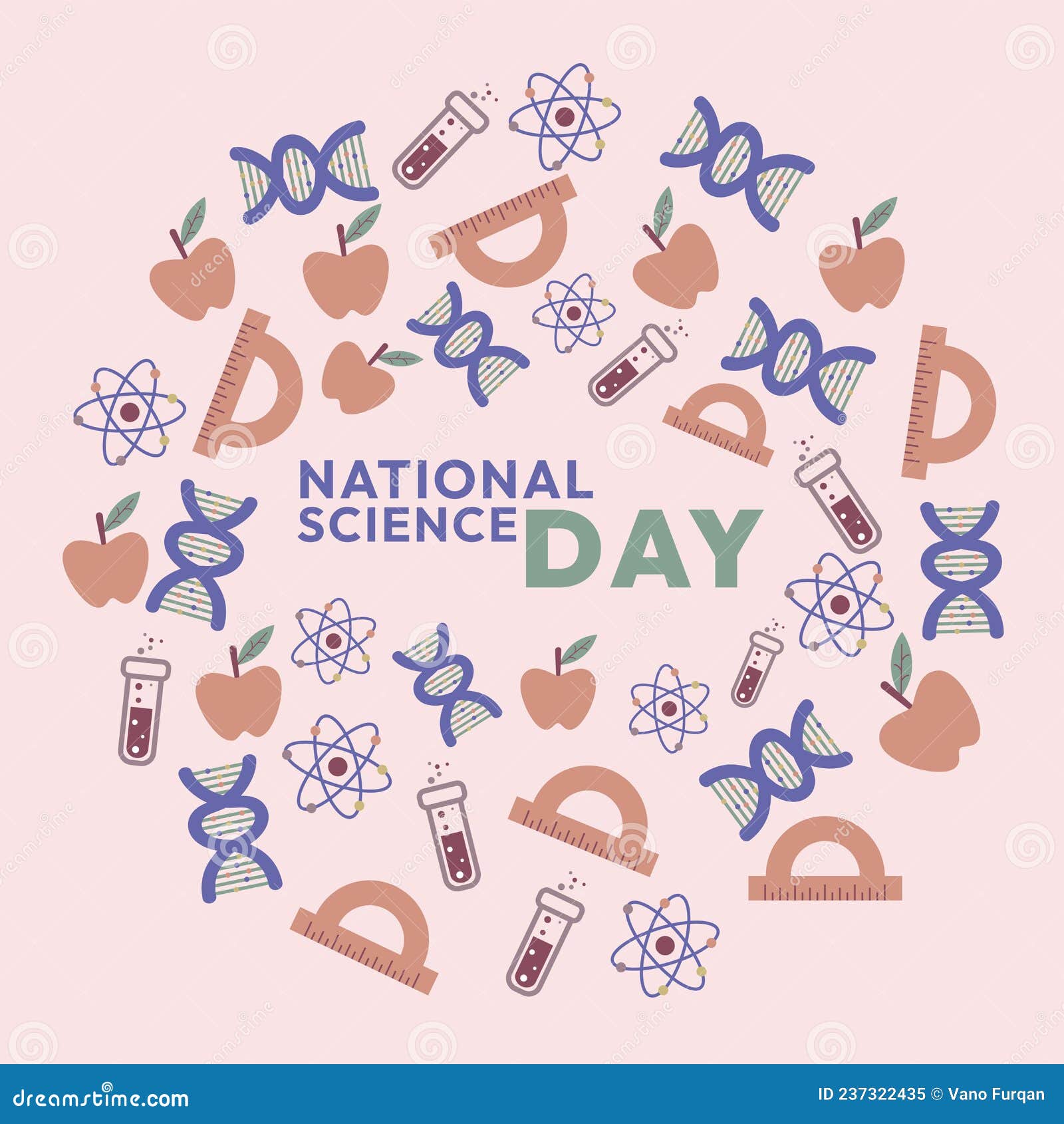 National Science Day Decorated with Various Chemistry Objects Vector ...