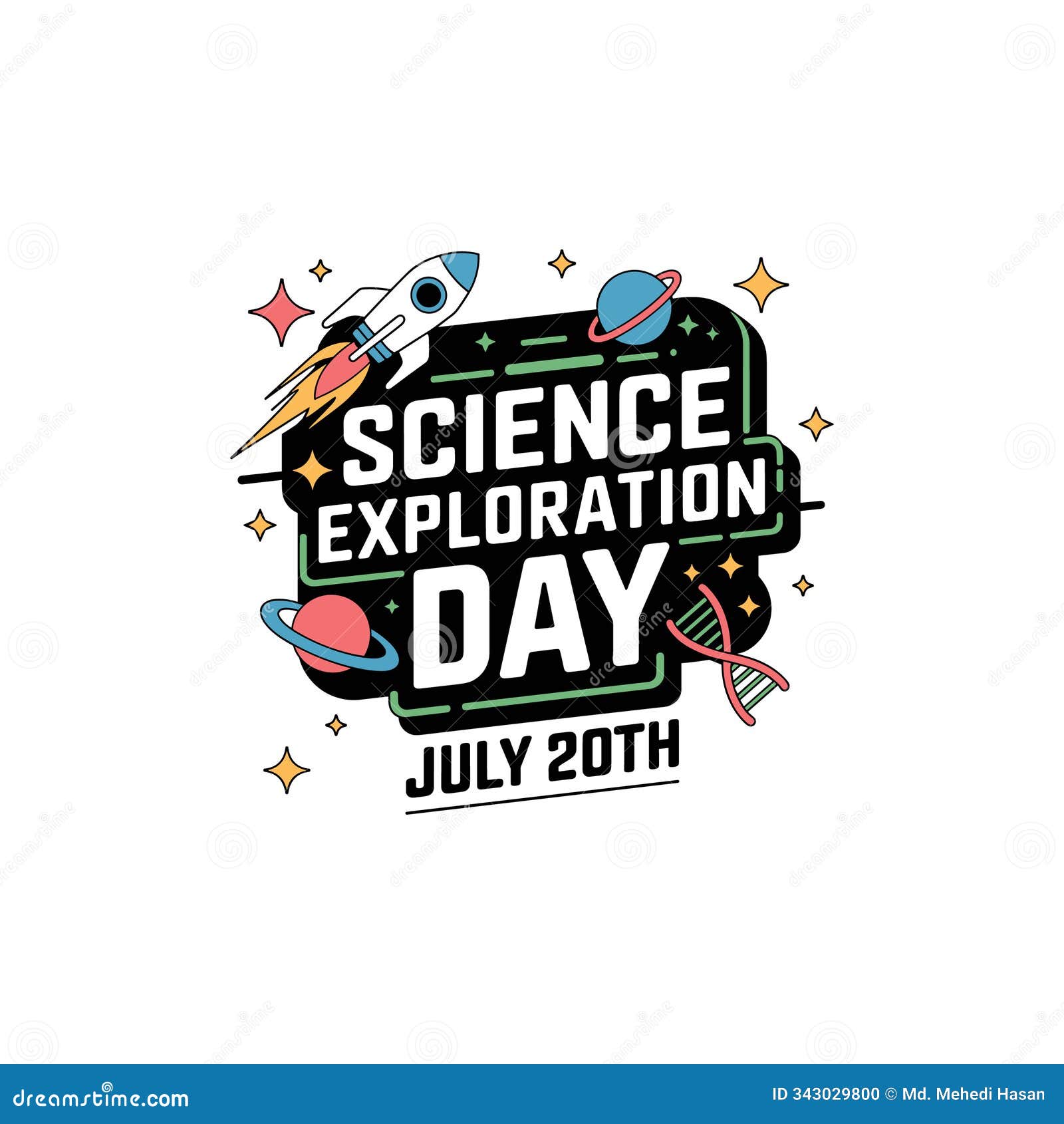 National Science Fiction Day Poster Design Illustration. Stock ...