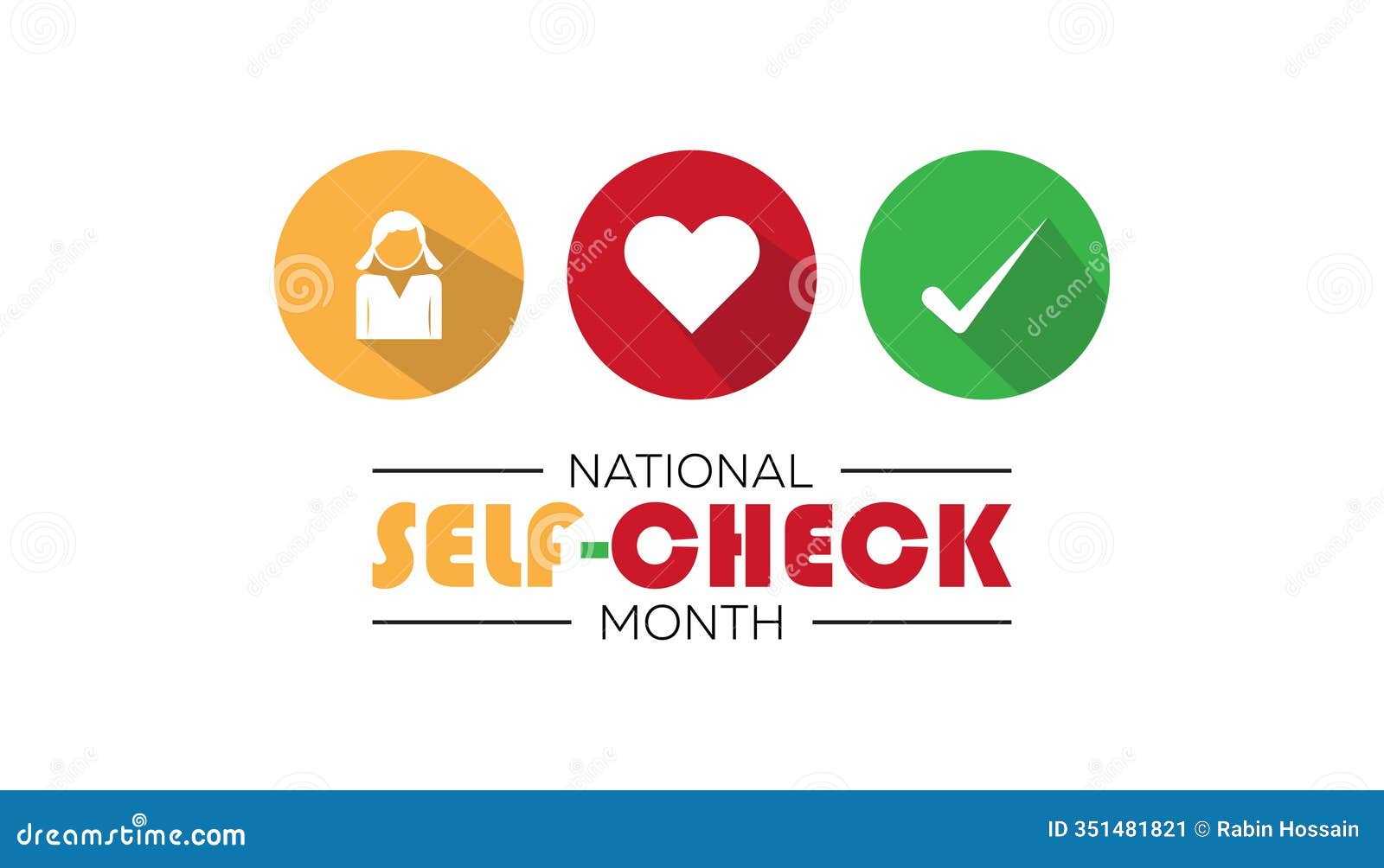 National Self Check Month Creative Concept Design. Stock Vector ...