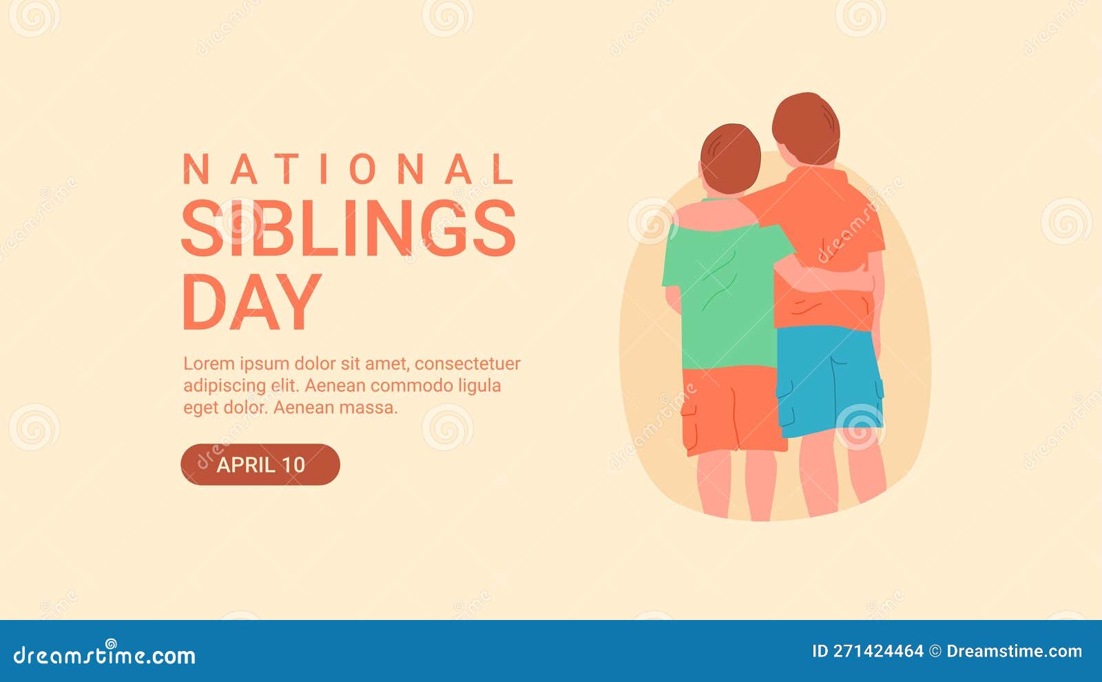 National Siblings Day Banner Template Stock Vector - Illustration of ...