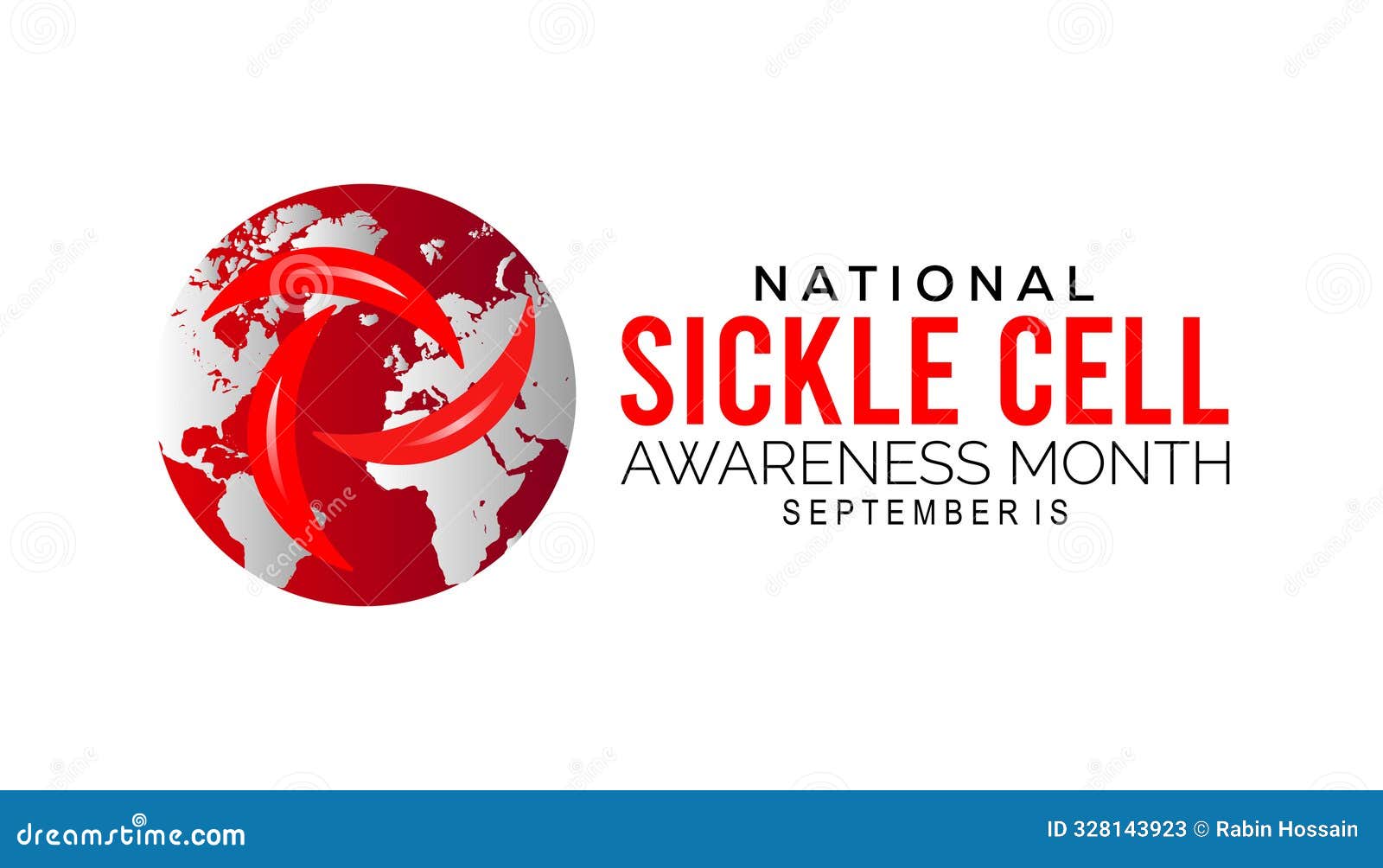September Is Sickle Cell Awareness Month. Line Art Red Ribbon ...