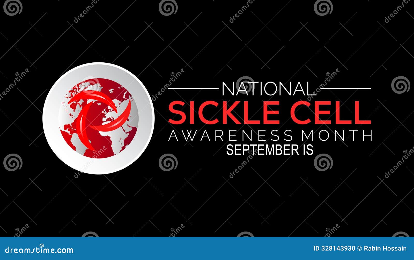 September Is Sickle Cell Awareness Month. Line Art Red Ribbon ...
