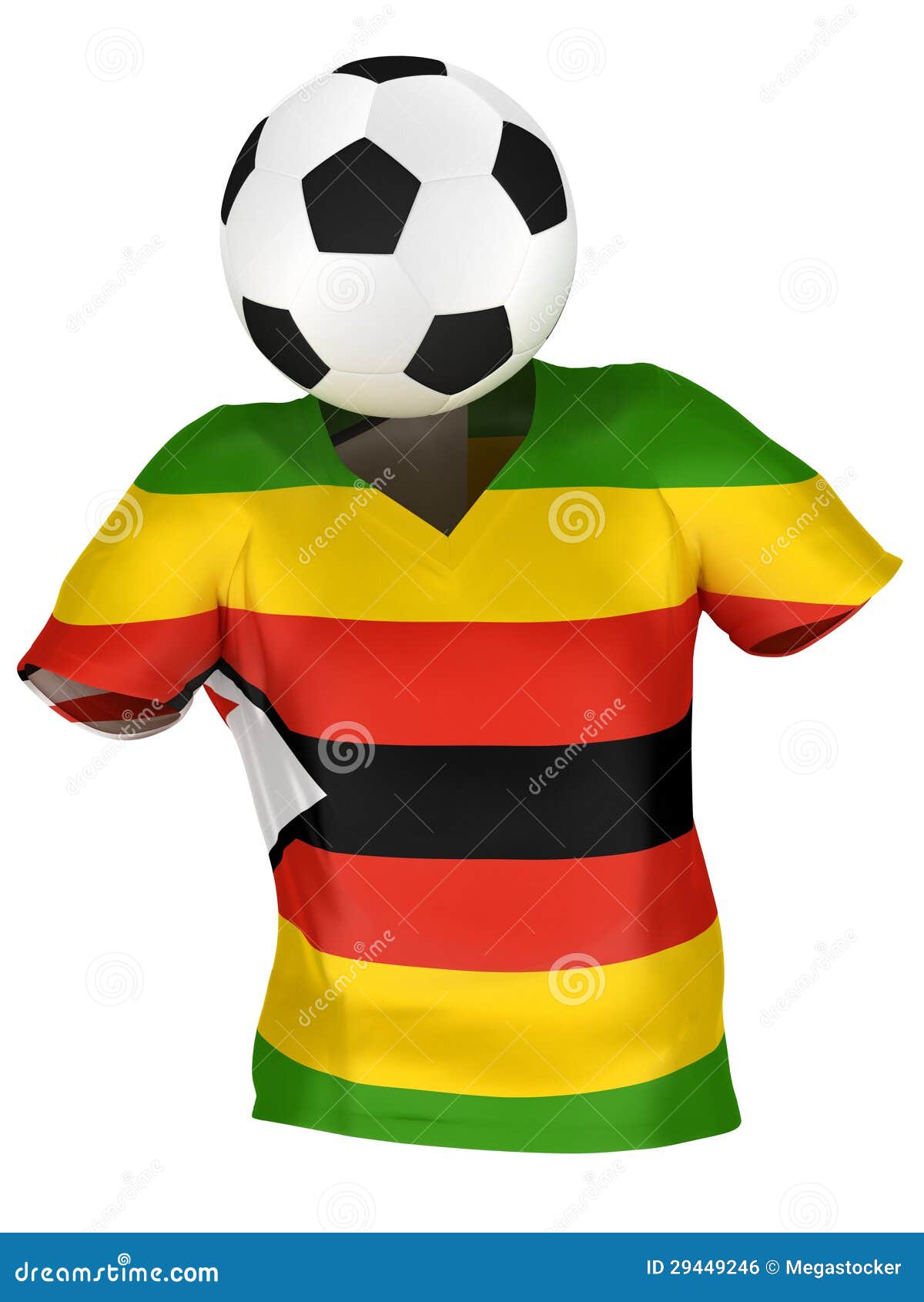 National Soccer Team of Zimbabwe Stock Illustration - Illustration of ...