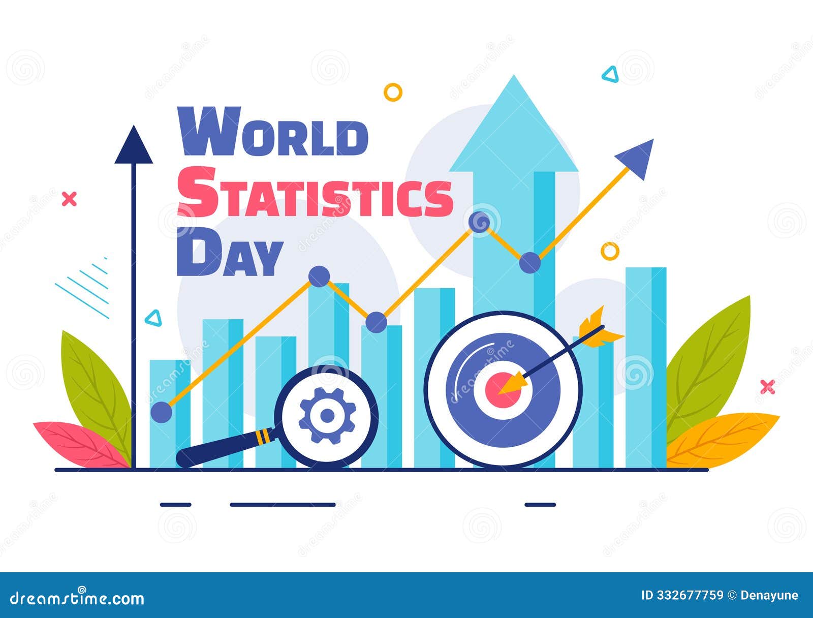 National Statistics Day Vector Illustration Featuring Data Calculation ...