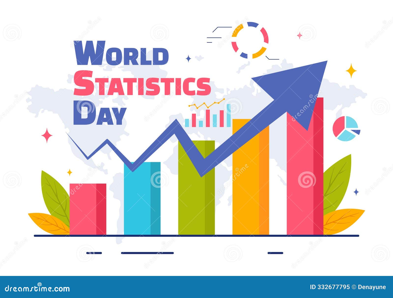 National Statistics Day Vector Illustration Featuring Data Calculation ...