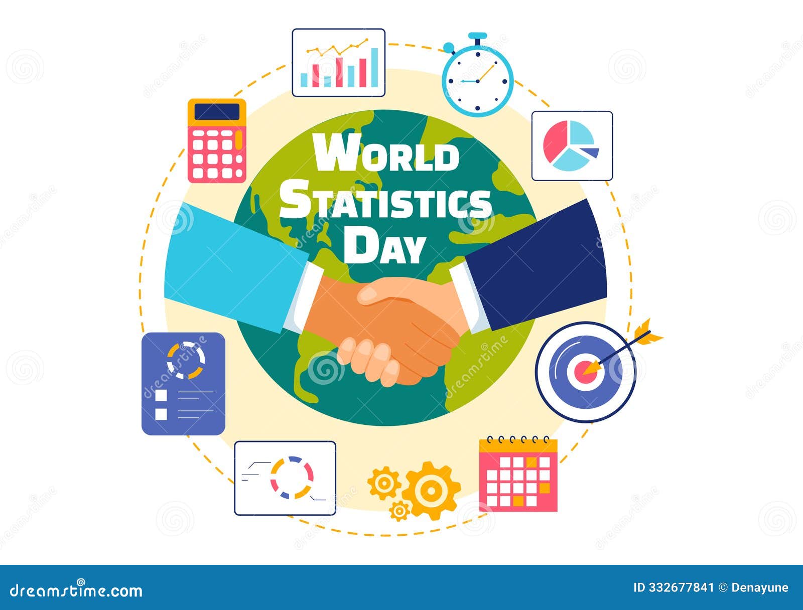 National Statistics Day Vector Illustration Featuring Data Calculation ...