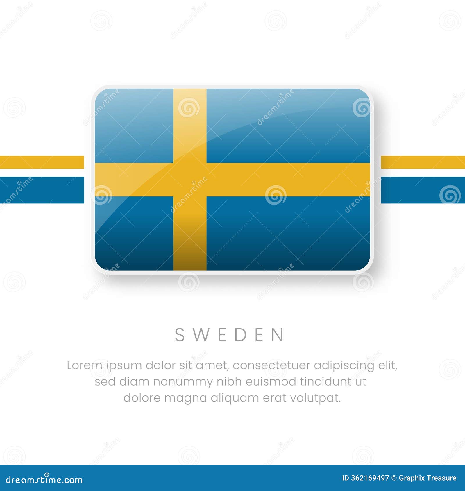 National Day Of Sweden Banner With Geometric Retro Icons And Swedish ...