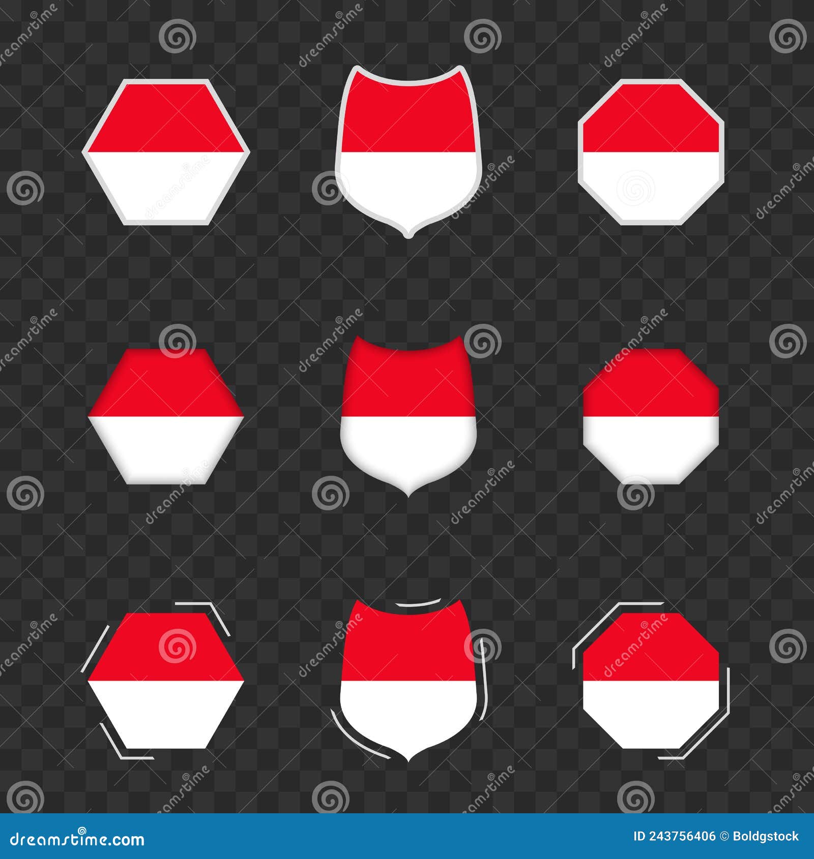 National Symbols of Monaco on a Dark Transparent Background, Vector ...